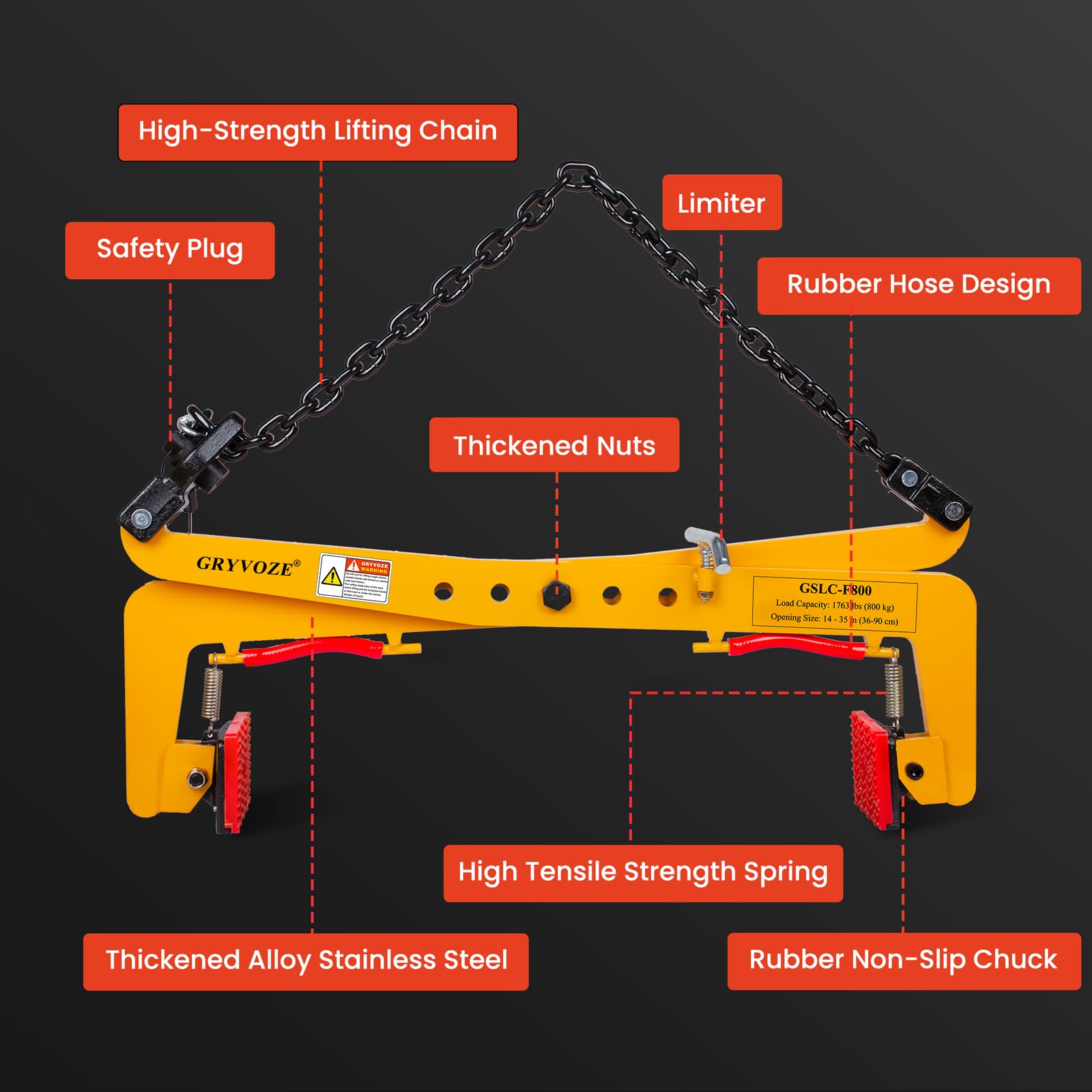 Snapklik.com : 1763 Lbs Granite Slab Lifting Clamp, Adjustable Range ...