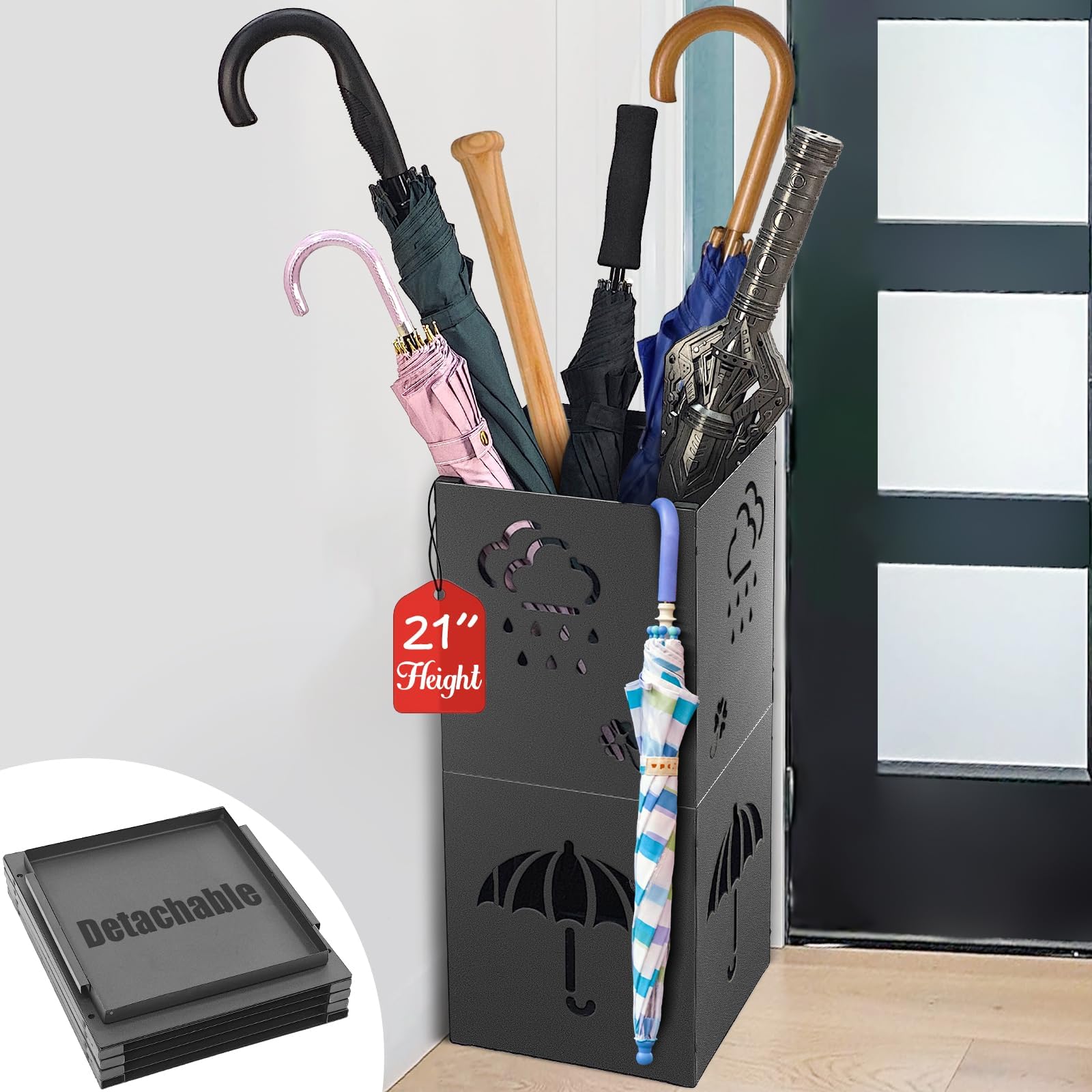 Amazon.com: 23 Inch Umbrella Holder for Indoor Entryway, Large Metal ...