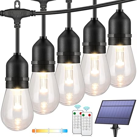 Brightech Ambience Pro Solar Power Remote Control Outdoor String Lights ...