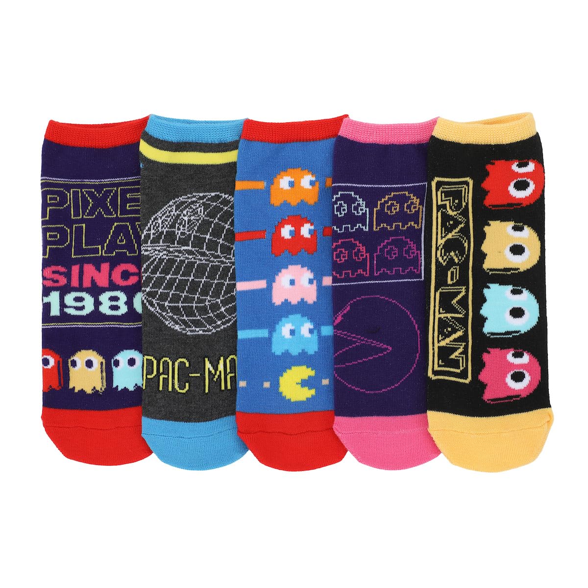 Amazon.com: Bioworld Pac-Man Retro Pixel Characters Women's 5-Pair ...