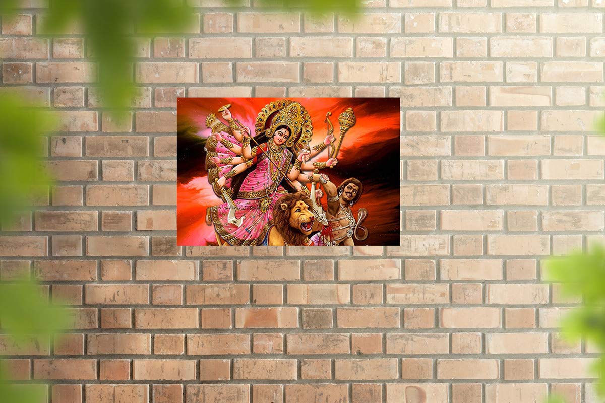 Maa Durga Sticker Poster Hindu Religious Poster Poster For Wall ...