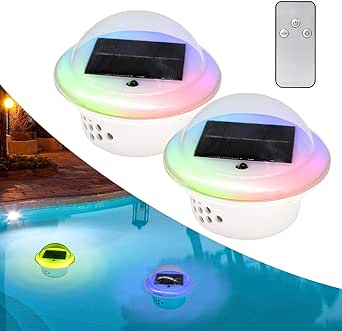 Amazon.com: Pool Floating Pool Lights, Solar Pool Lights That Float, RGB Color Changing ...