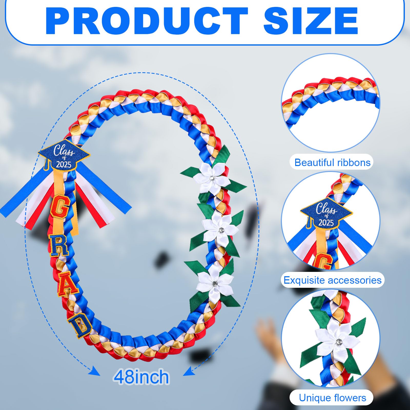 Snapklik.com : 48" Philippines Graduation Leis 2025 Graduation Ribbon ...
