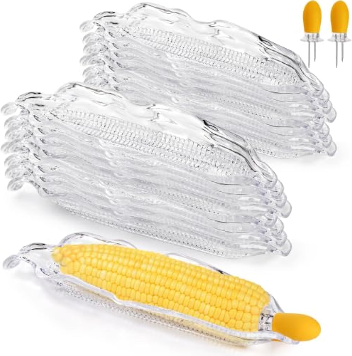 Amazon.com: Eorbow 16 Pack Corn Dishes, Clear Plastic Corn Tray with 2 ...