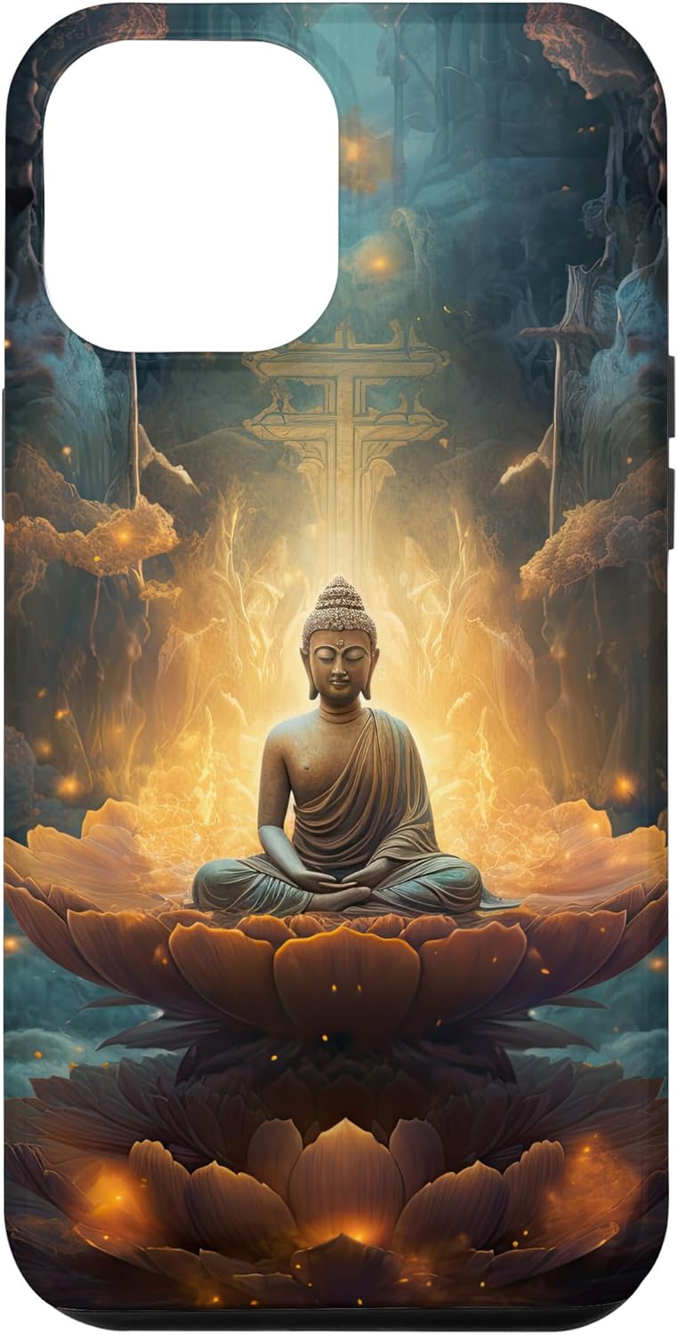 Amazon.com: iPhone 15 Pro Max Abstract Buddha - Lotus Flower ...