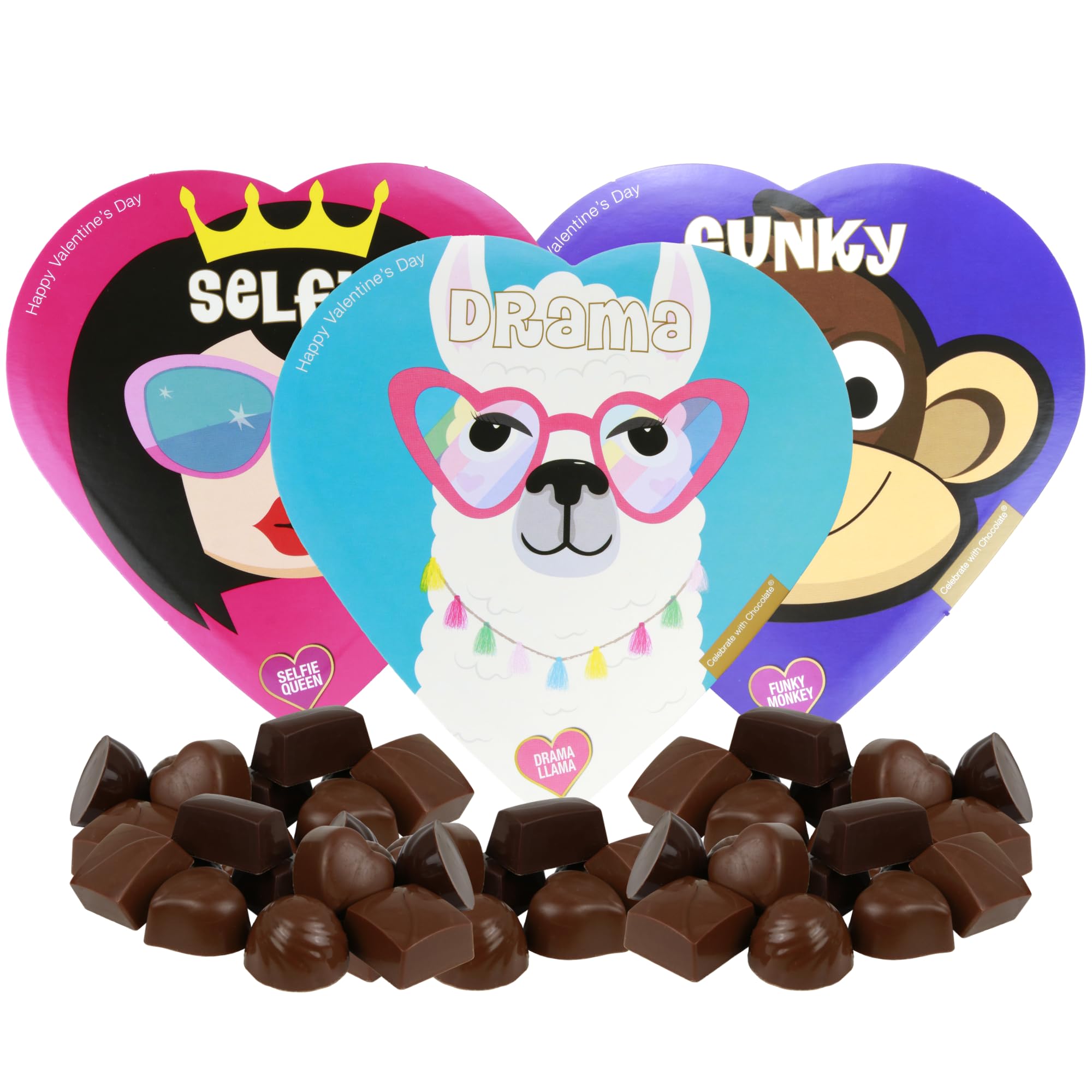 Amazon.com: Valentines Day Candy Word Play Themed Heart Shaped Box ...