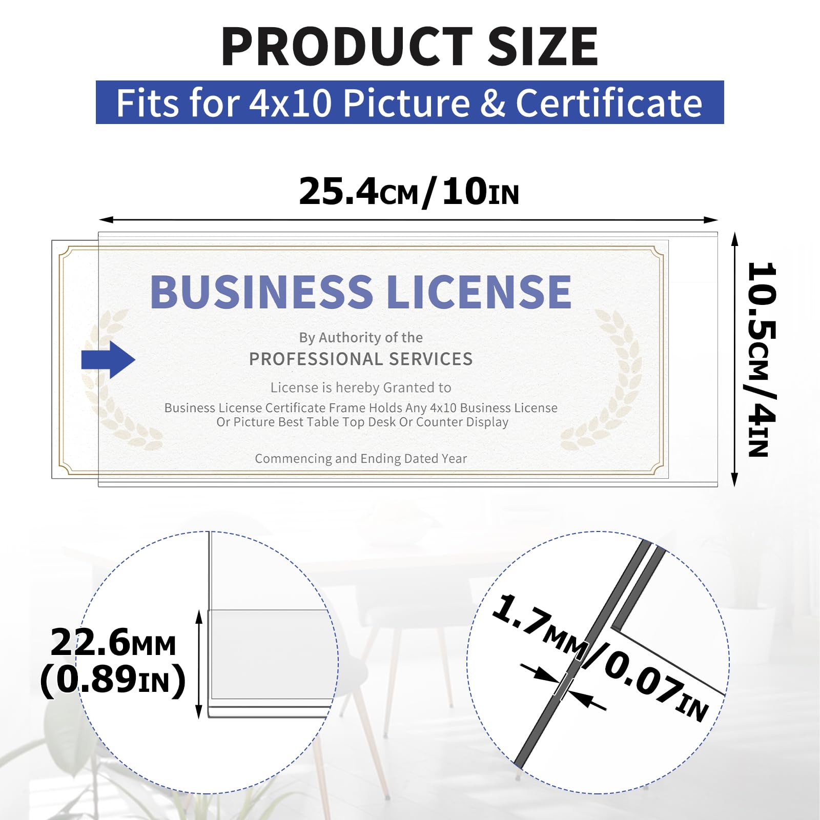 Snapklik.com : Business License Frame, 2PCS 4x10 Inch Acrylic Business ...
