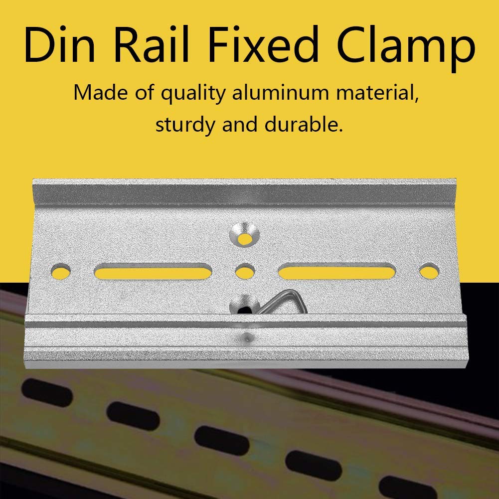 Snapklik.com : Aluminum DIN Rail Fixed Clamp 35mm Silver Terminal Block ...