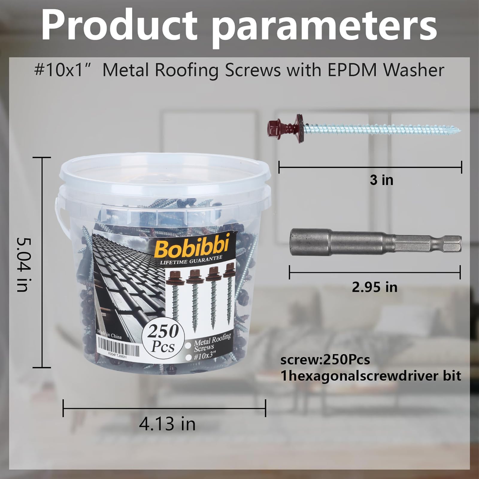 Snapklik.com : Metal Roofing Screws 10 X 3 Inch, Brown Hex Head Sheet ...