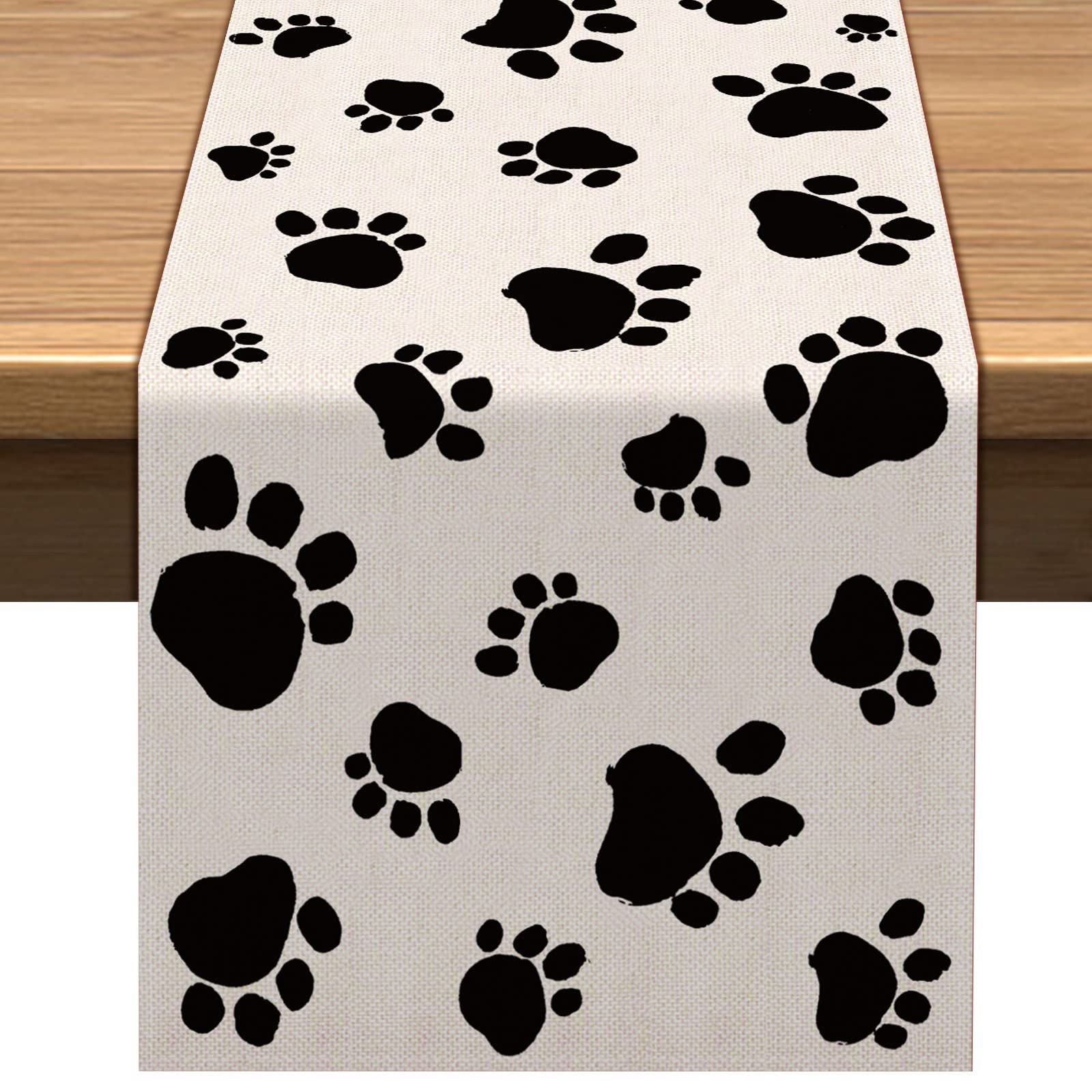 Amazon.com: Vohado Dog Paw Print Table Runner Puppy Themed Birthday ...