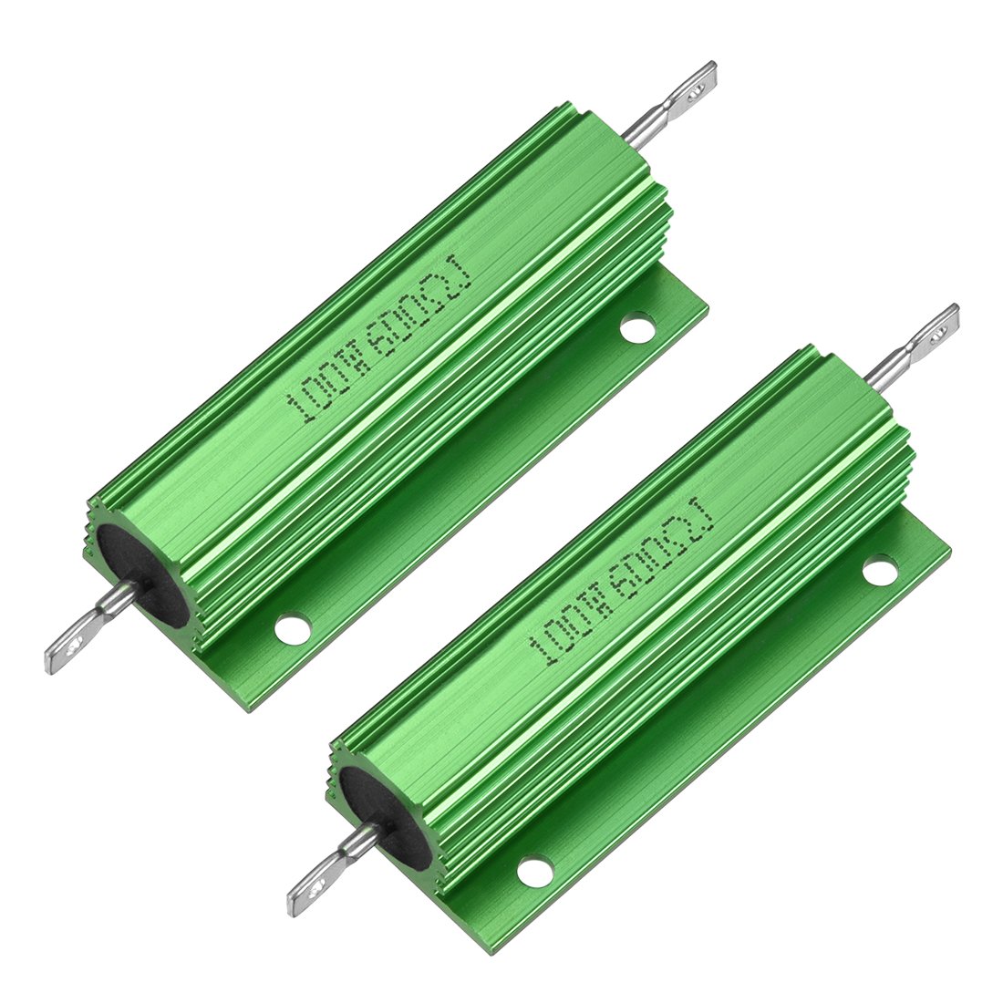 uxcell 2 Pcs Aluminum Case Resistor 100W 600 Ohm Wirewound Green for ...