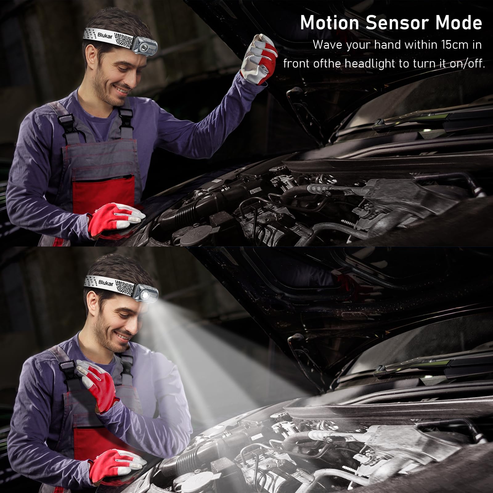 Snapklik.com : Blukar Headlamp Rechargeable, Super Bright LED Headlamp ...