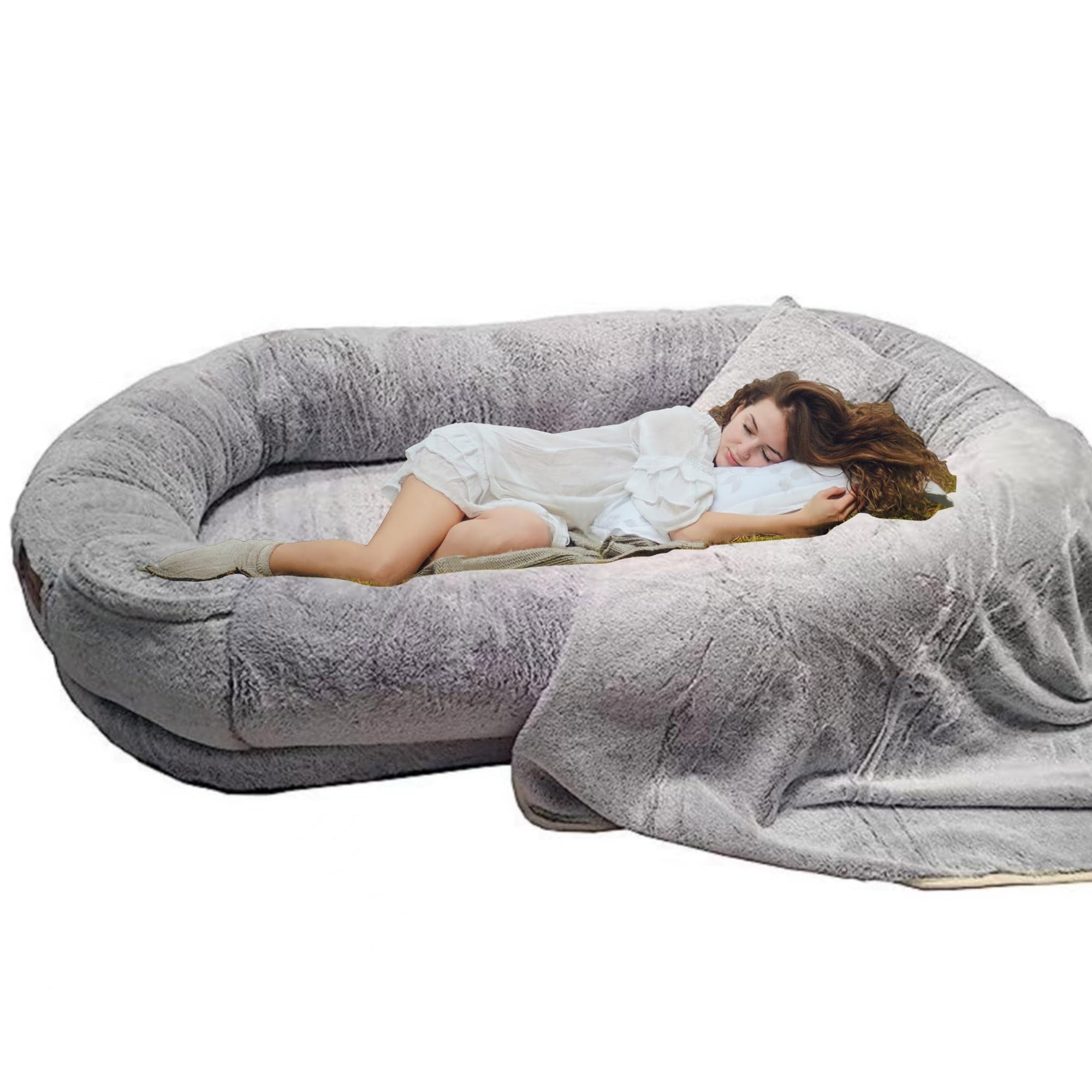 KIDDOKIN Large Human Dog Bed, Extra Large Human Sized Dog Bed Doze Off ...
