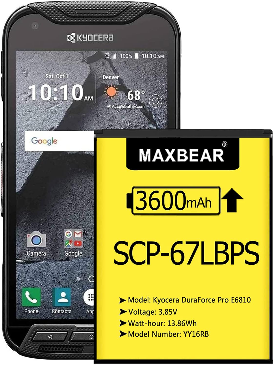 Amazon.com: MAXBEAR SCP-67LBPS Battery, 3600mAh Replacement Battery ...