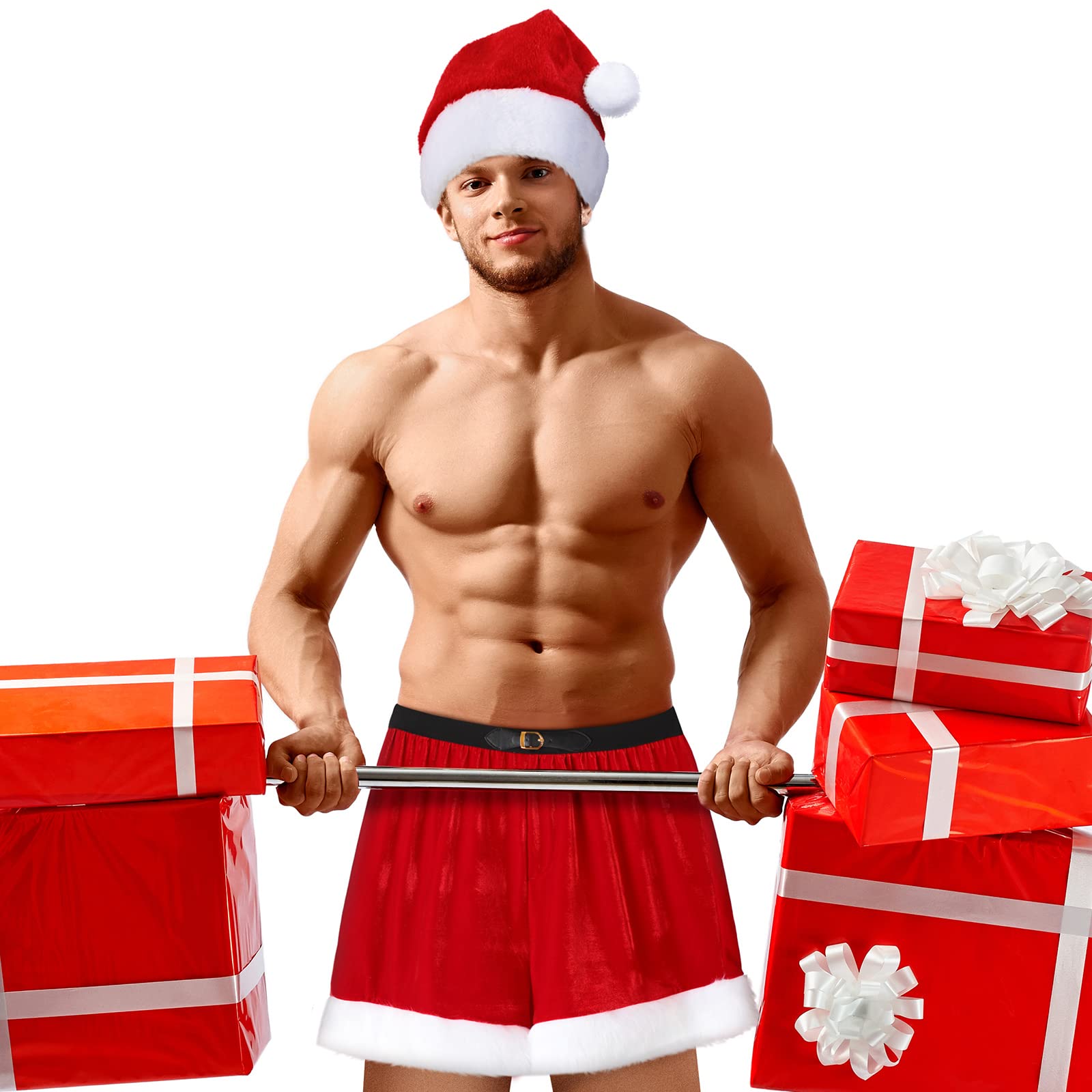 Eurzom Christmas Hat Holiday Boxers Plush Santa Hat Christmas Santa ...