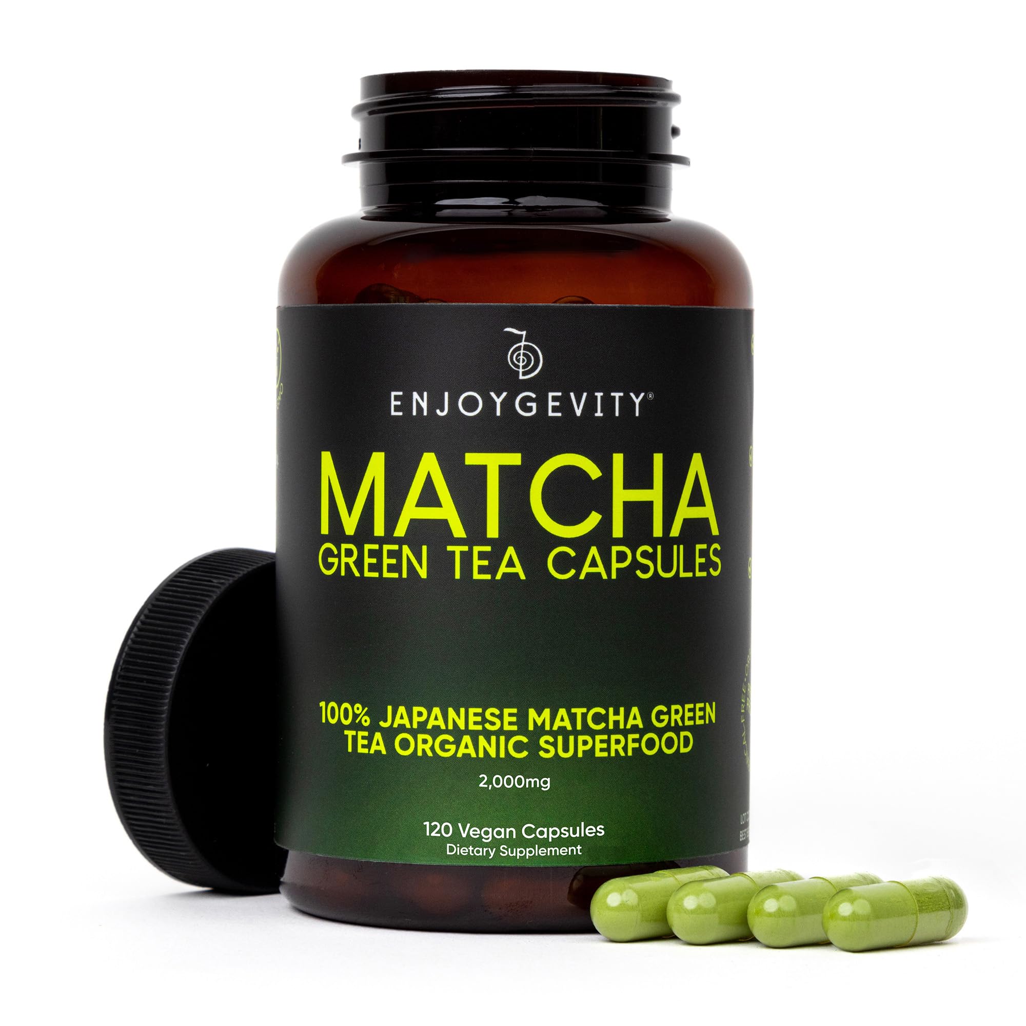 Organic Matcha Green Tea Capsules Natural Energy Boost Clean Gradual ...