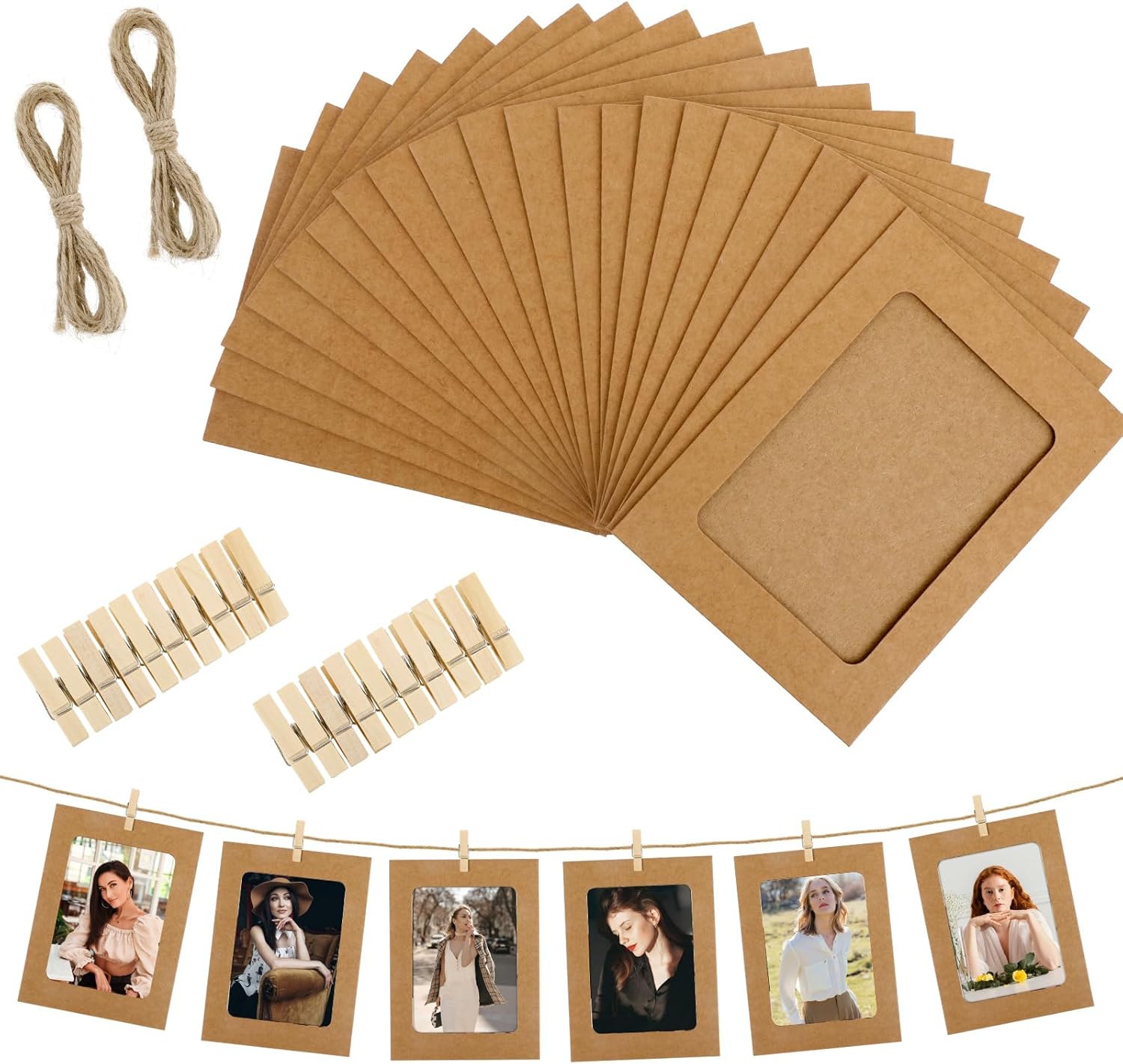 Amazon.com: 20pcs Paper Photo Frames, 4x6 Inch Photo Strip Frame ...