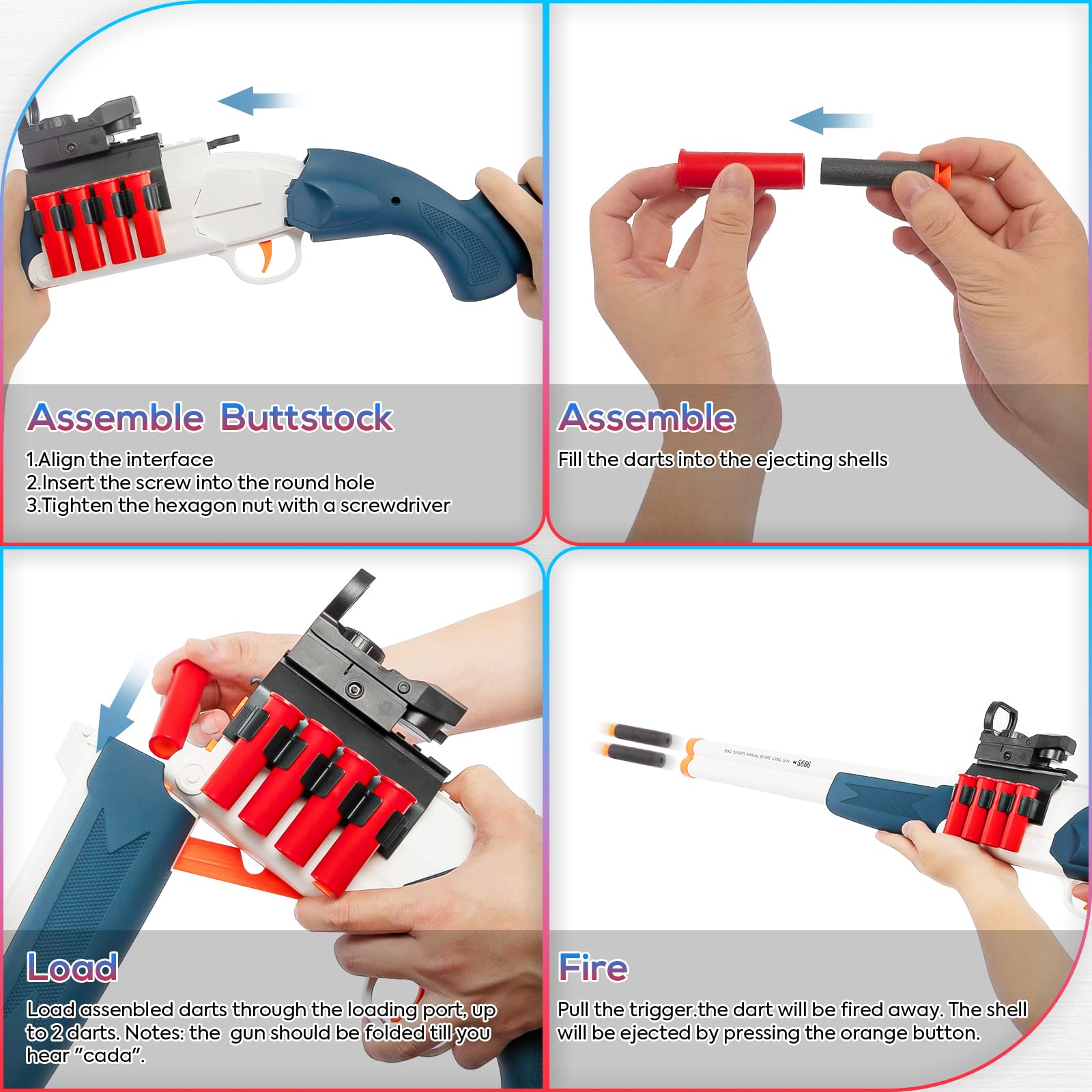 Buy Shotgun Soft Bullet Toy Gun with Shell Ejecting Air Soft Bullet ...