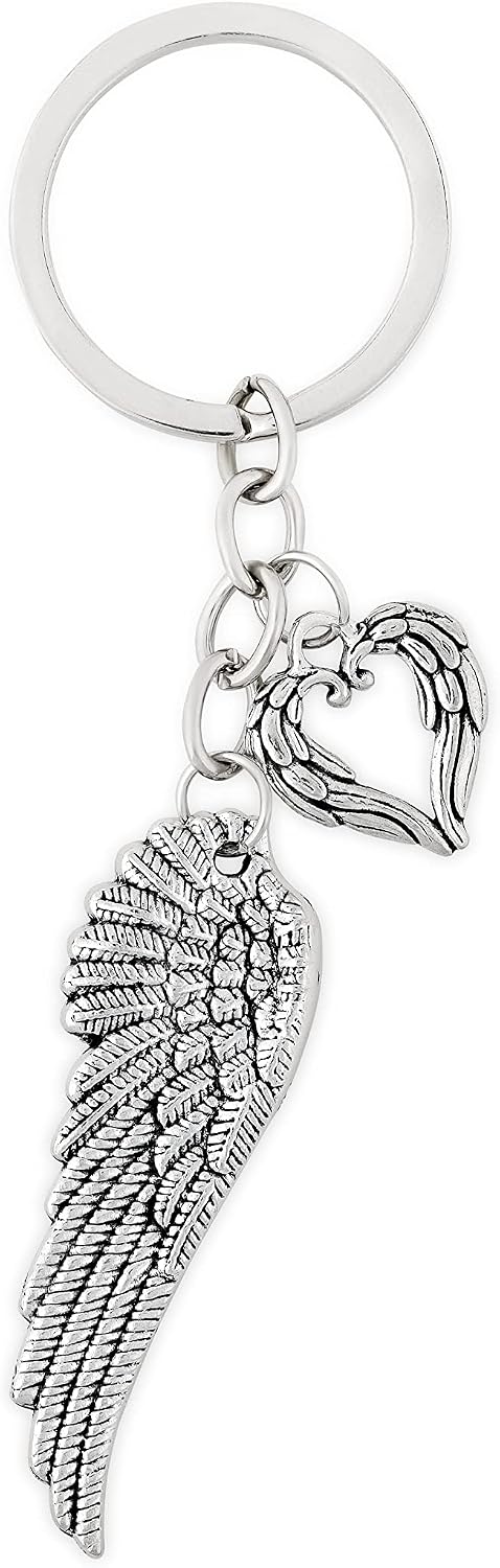 HAQUIL Angel Heart Keychain Gift Spiritual Lucky Key Ring Jewelry at ...
