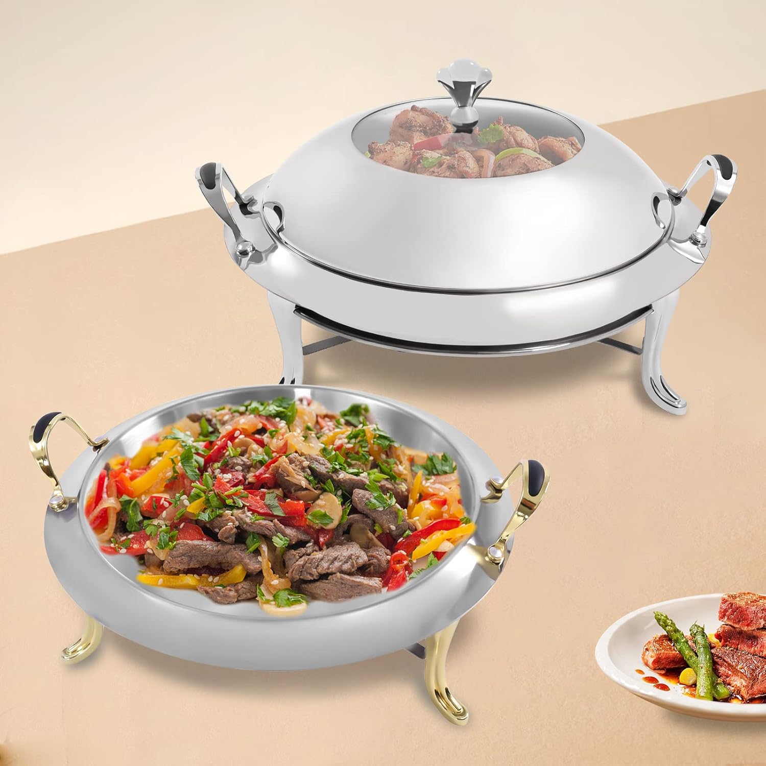Amazon.com: Chafing Dish Buffet Food Servers Warmers Tray Dish with Lid ...