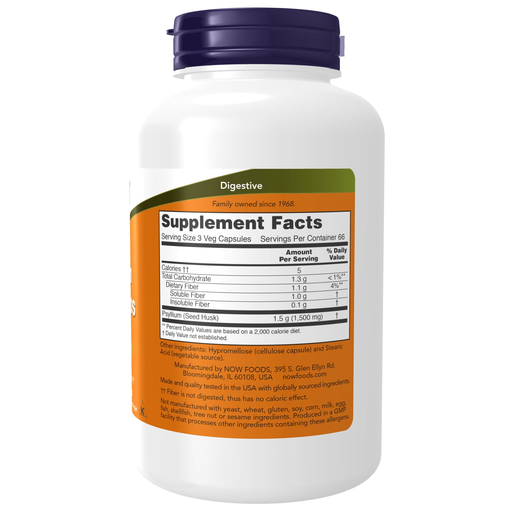 Snapklik.com : Supplements, Psyllium Husk Caps 500 Mg, Non-GMO Project ...