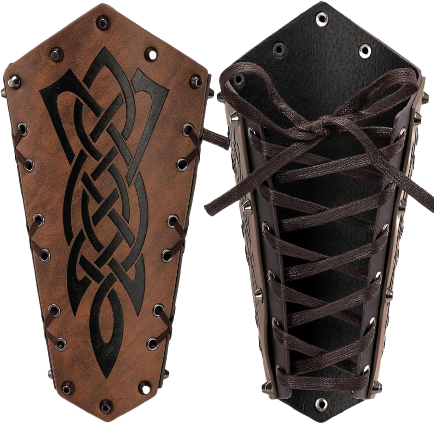 Amazon.com: Pumtus 2 Pack Medieval Arm Bracers, Halloween Leather ...