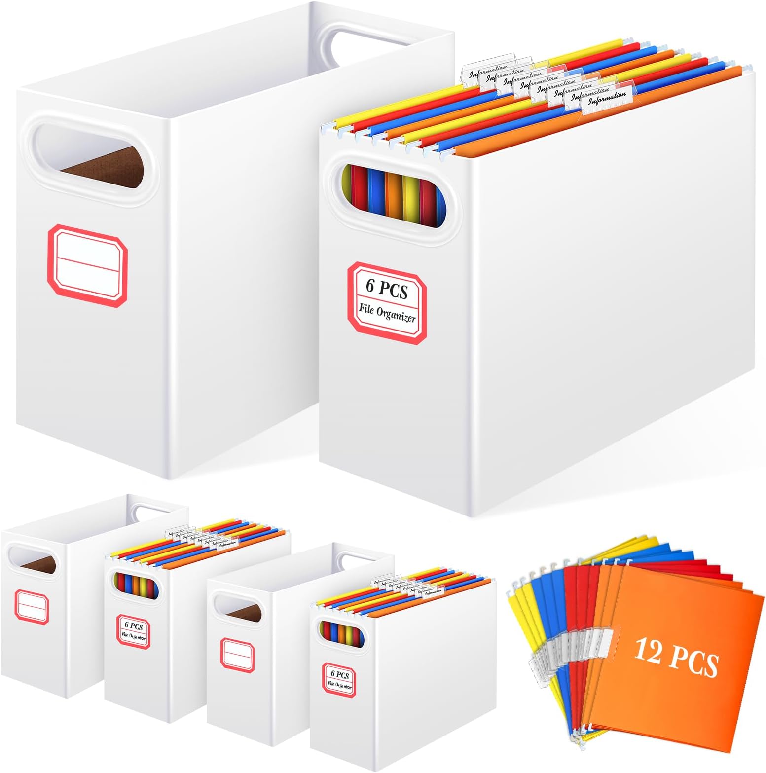 Amazon.com : Estune 19 Pcs Cardboard File Organizer Letter Size Hanging ...