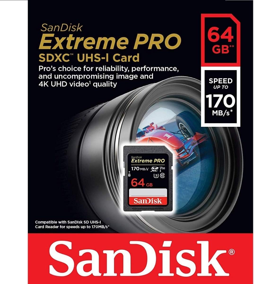 SanDisk Extreme PRO 64GB SDXC Memory Card up to 170MB/s, UHS-1, Class ...