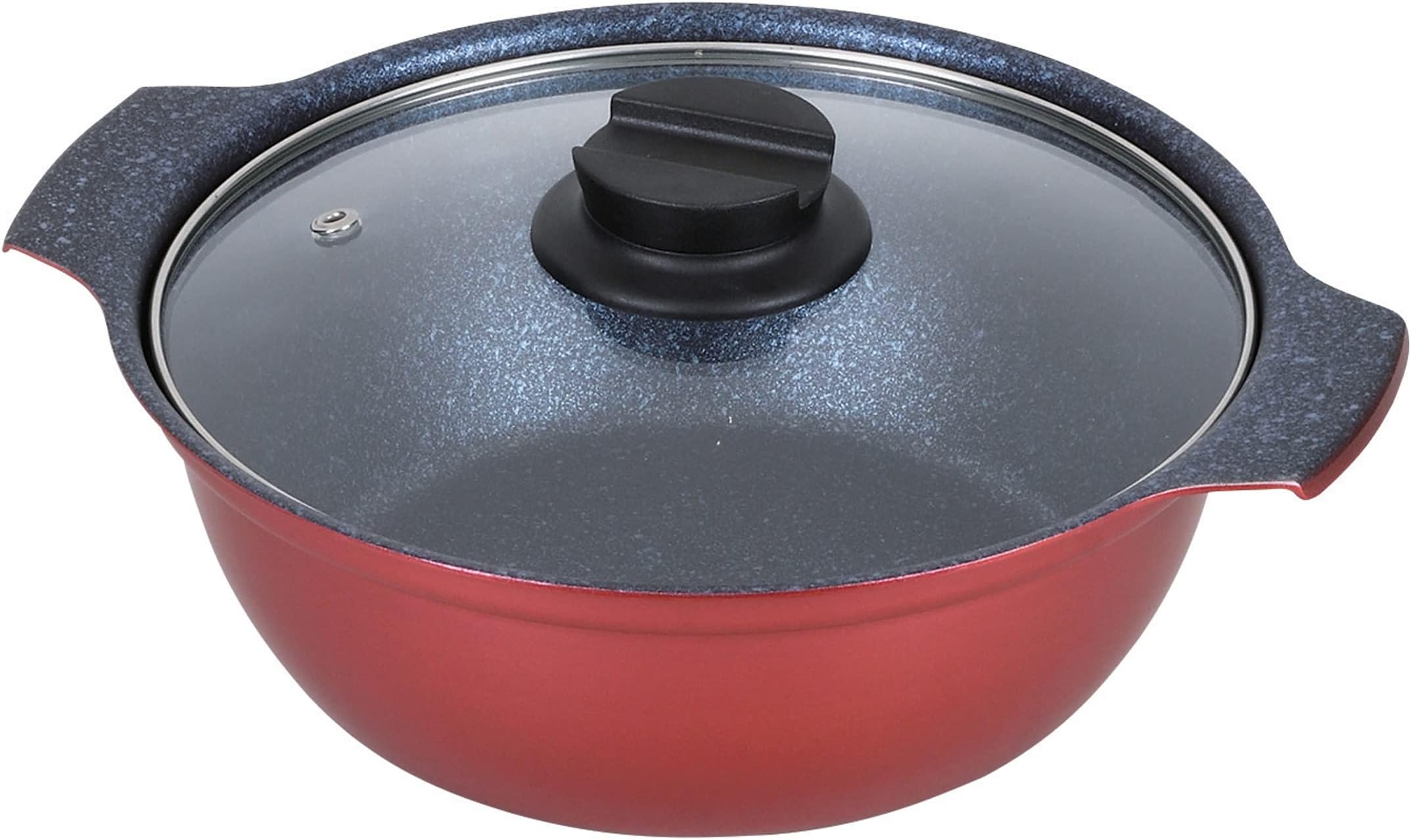 Amazon.co.jp: パール金属 卓上 両手鍋 20cm IH対応 ガラス蓋付 ブルーダイヤモンドコート NEW 風情 HB-3260 オレンジ : ホーム＆キッチン