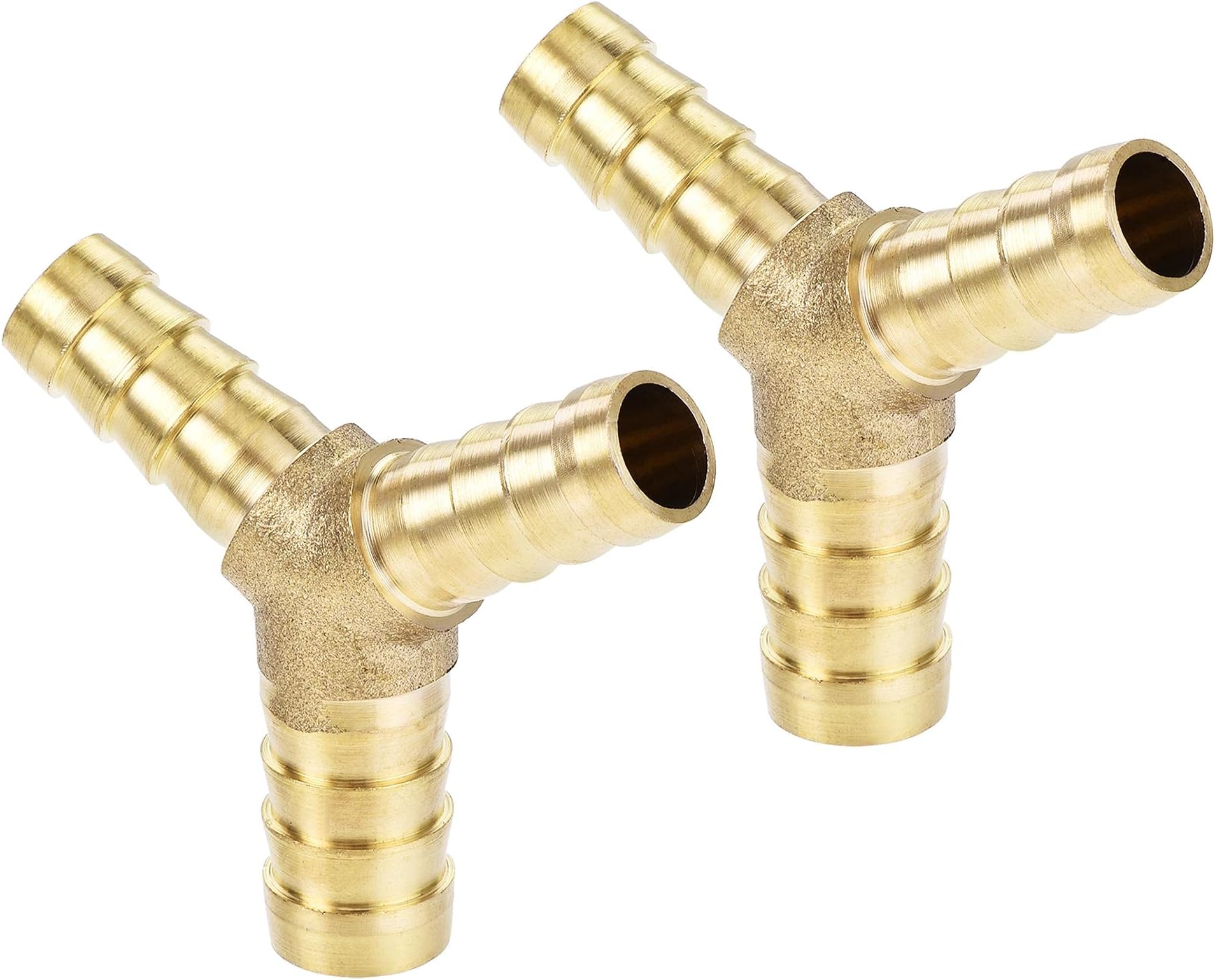 Amazon.com: uxcell Tee Brass Barb Fitting Reducer Y Shape 3 Way Fit ...