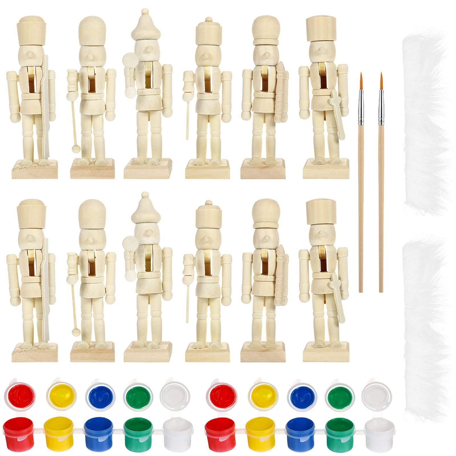 Amazon.com: PASOLABE Christmas Wooden Nutcrackers Unpainted Nutcracker ...