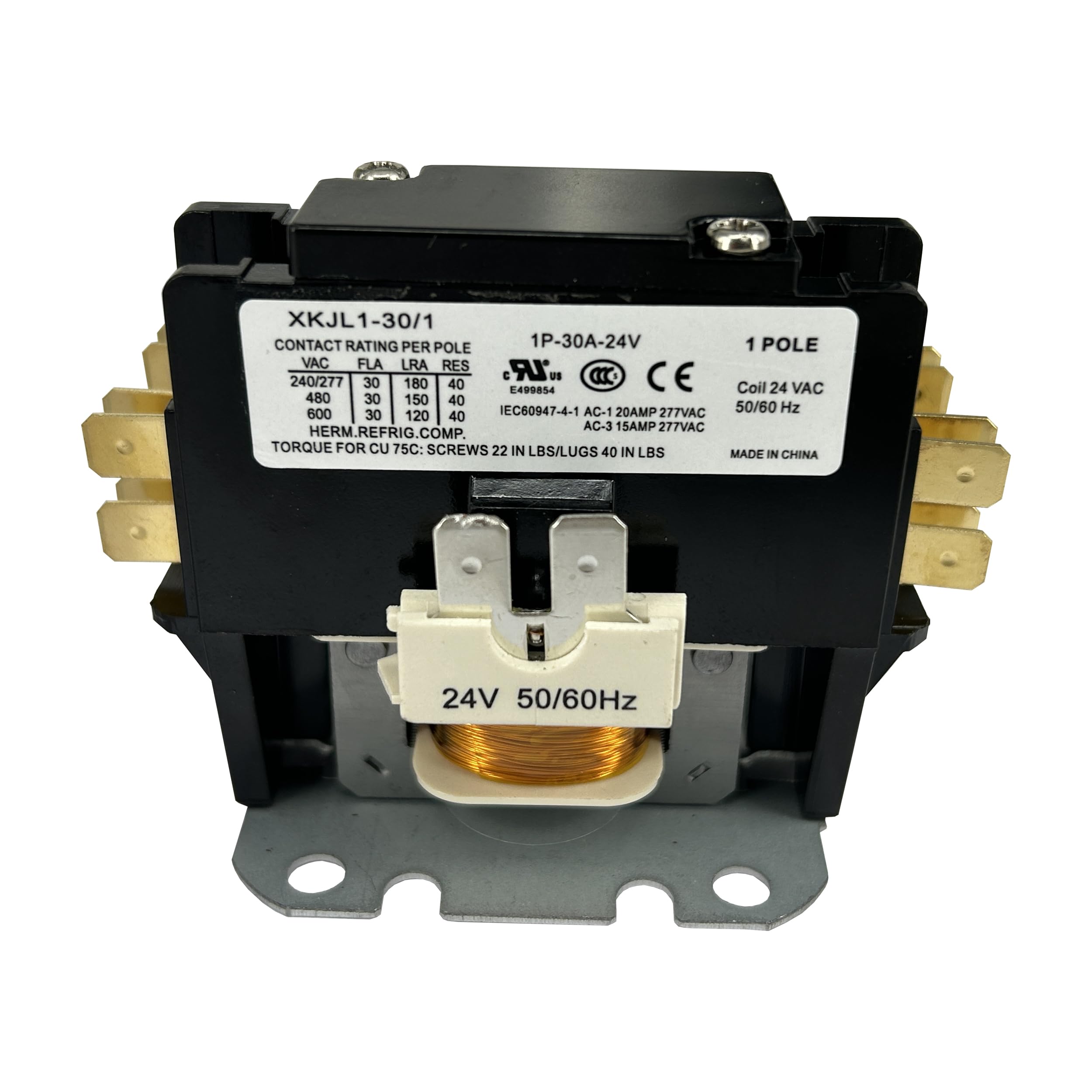 Snapklik.com : HVAC Motor Contactor 1 Pole FLA 30 Amp Coil 24VAC Air ...