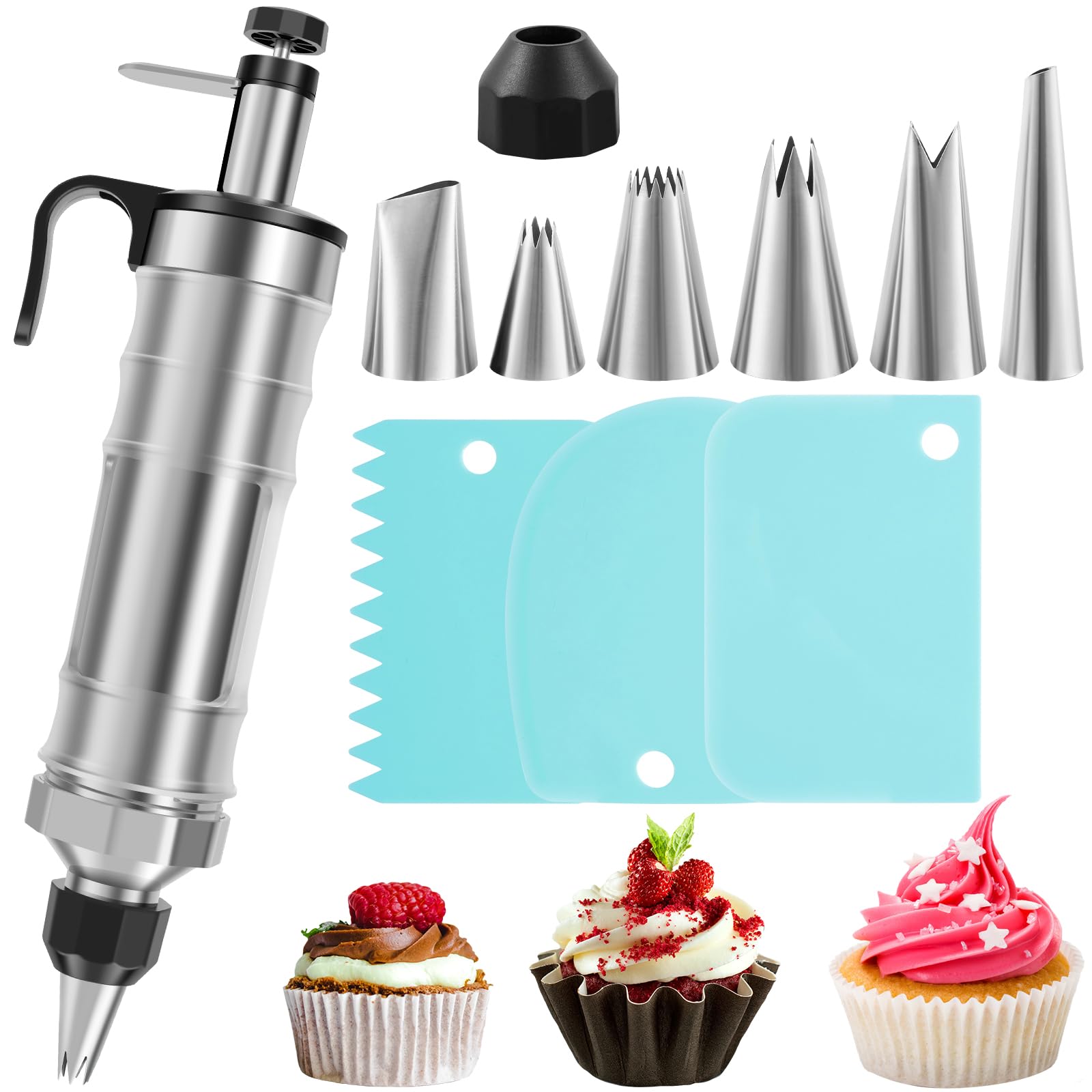 Amazon.com: Icing Decoration Gun Set, Dessert Decorating Syringe with 6 ...