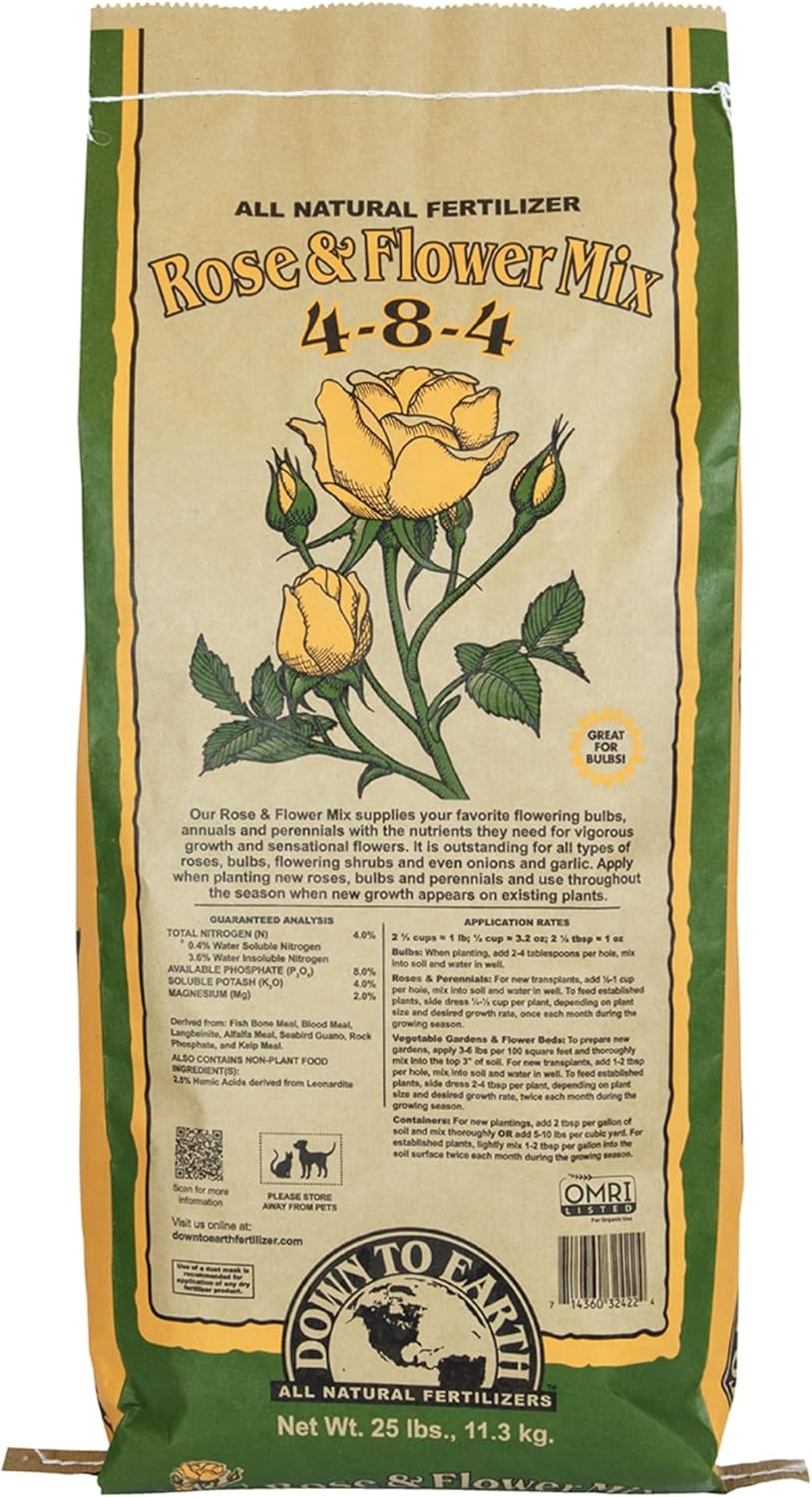 Amazon.com : Down to Earth All Natural Fertilizer Rose & Flower Mix 4-8 ...