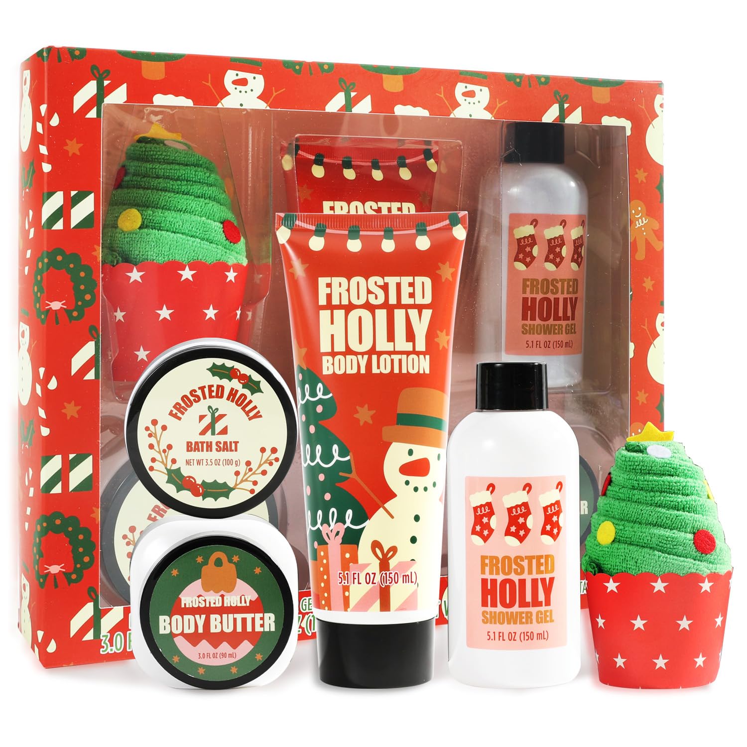 Amazon.com : Christmas Bath Gift Set for Women, 5 PCS Bath and Body ...