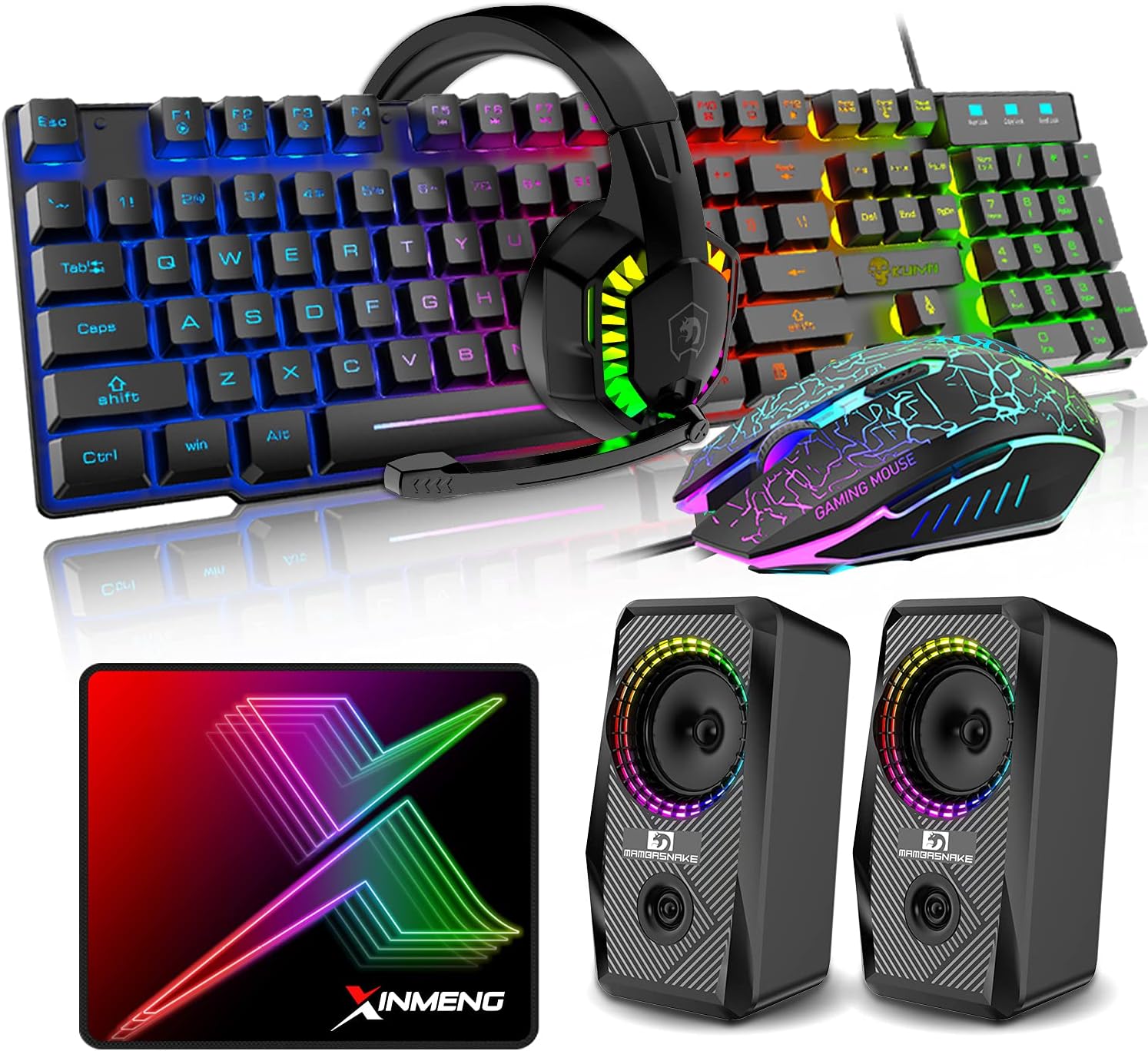 Amazon.com: HAVIT Wired Mechanical Gaming Keyboard Mouse Headset Combo ...