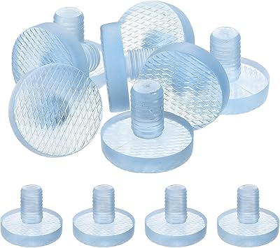uxcell 8Pcs Glass Table Top Bumpers with Stem, 12mm/0.47Inch Clear ...