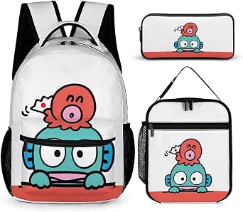 Amazon.co.jp: Kuoxeon Hangyodon Backpack, Pencil Case, Lunch Bag, 3 ...