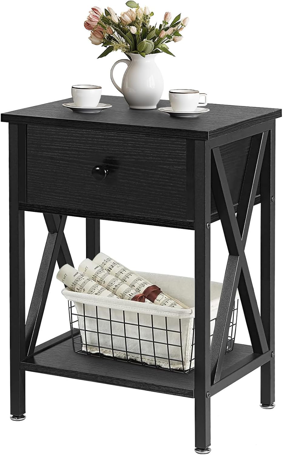 Amazon.com: VECELO Modern X-Design Night Stand, Versatile Nightstands ...