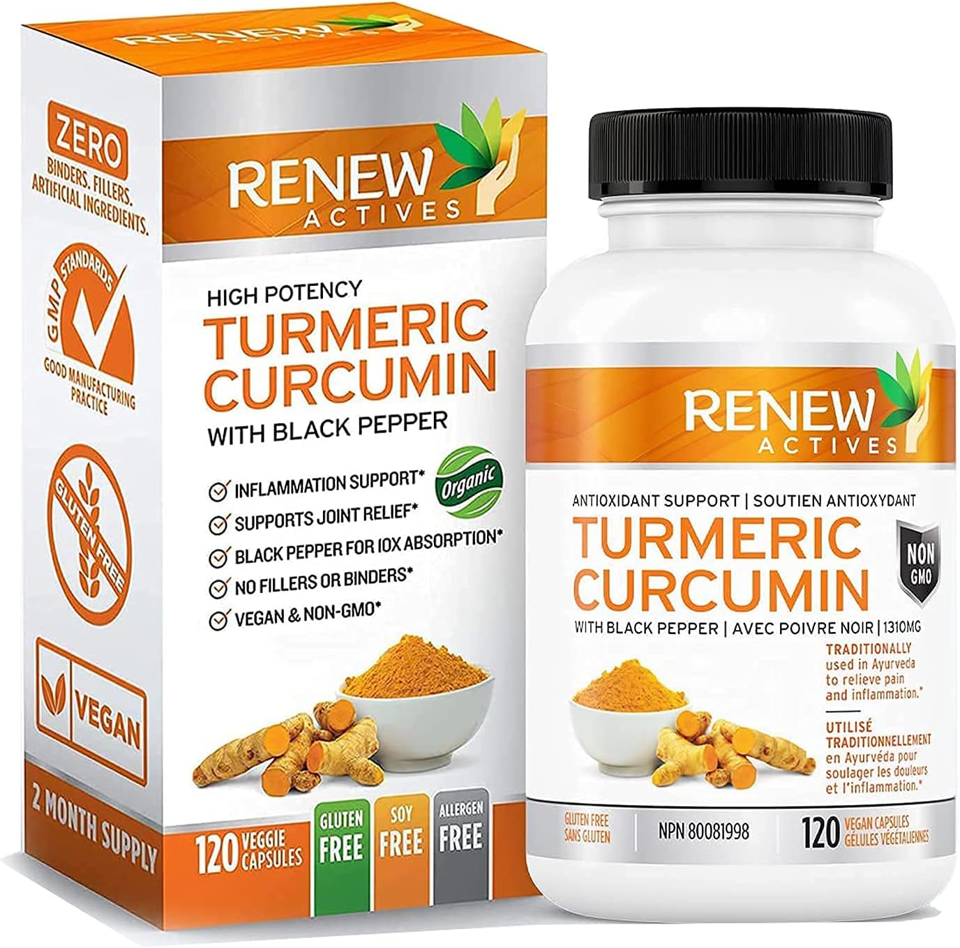 Amazon.com: Renew Actives Maximum Potency Organic Turmeric Curcumin ...