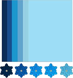 Blues Cardstock 8.5 x 11 Paper Cover Stock Stash Pack- Blue Tones 5 ...