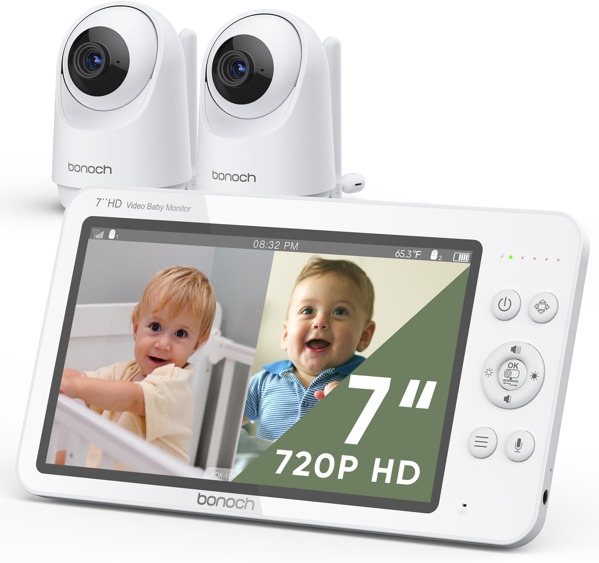 Amazon.com: VAVA Baby Monitor with 2 cameras, Split Screen 720P 5" HD ...