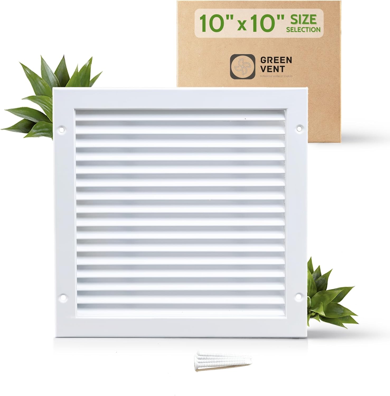 GREEN VENT - Air Return Grille 10x10 (Duct Opening), Decorative ...