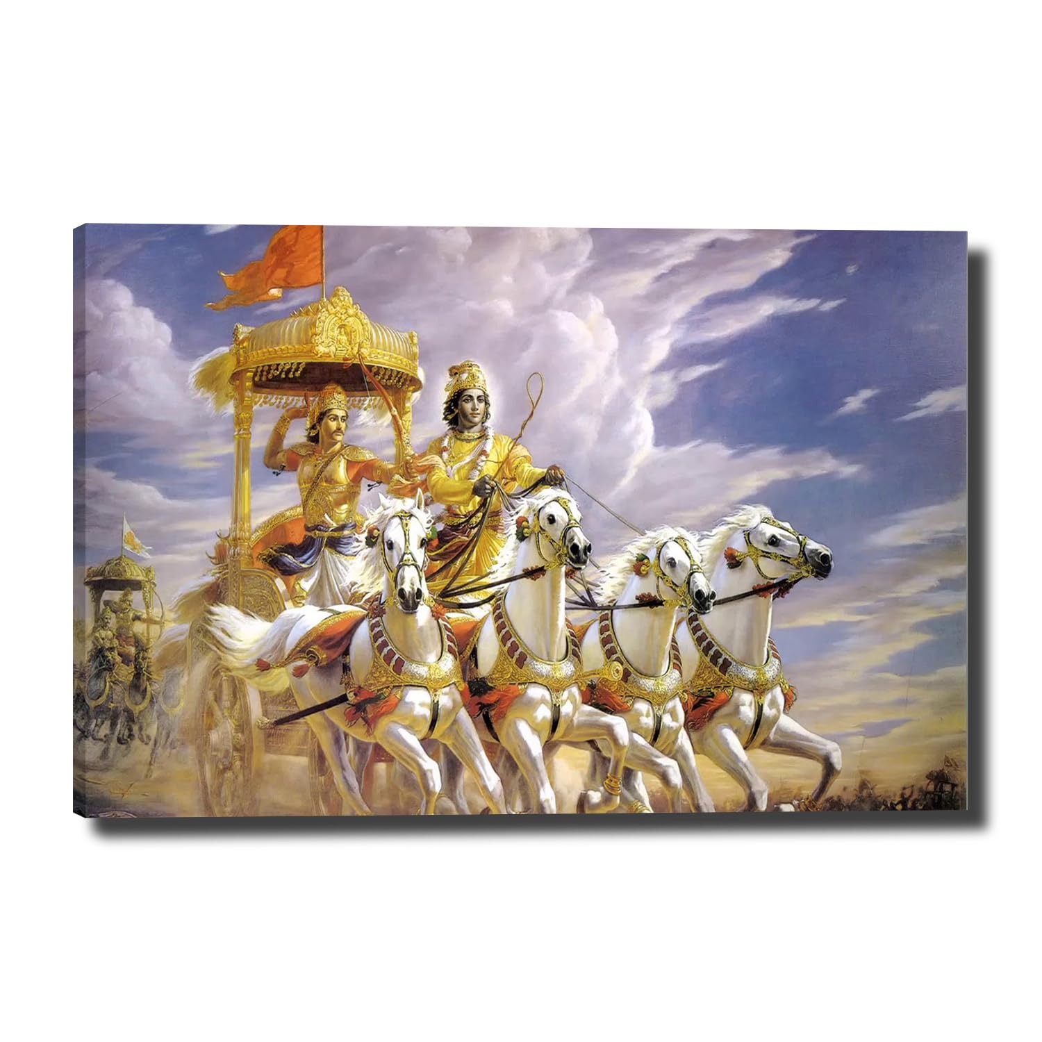 Amazon.com: Lord Krishna and Arjuna on Chariot During Mahabharata War ...