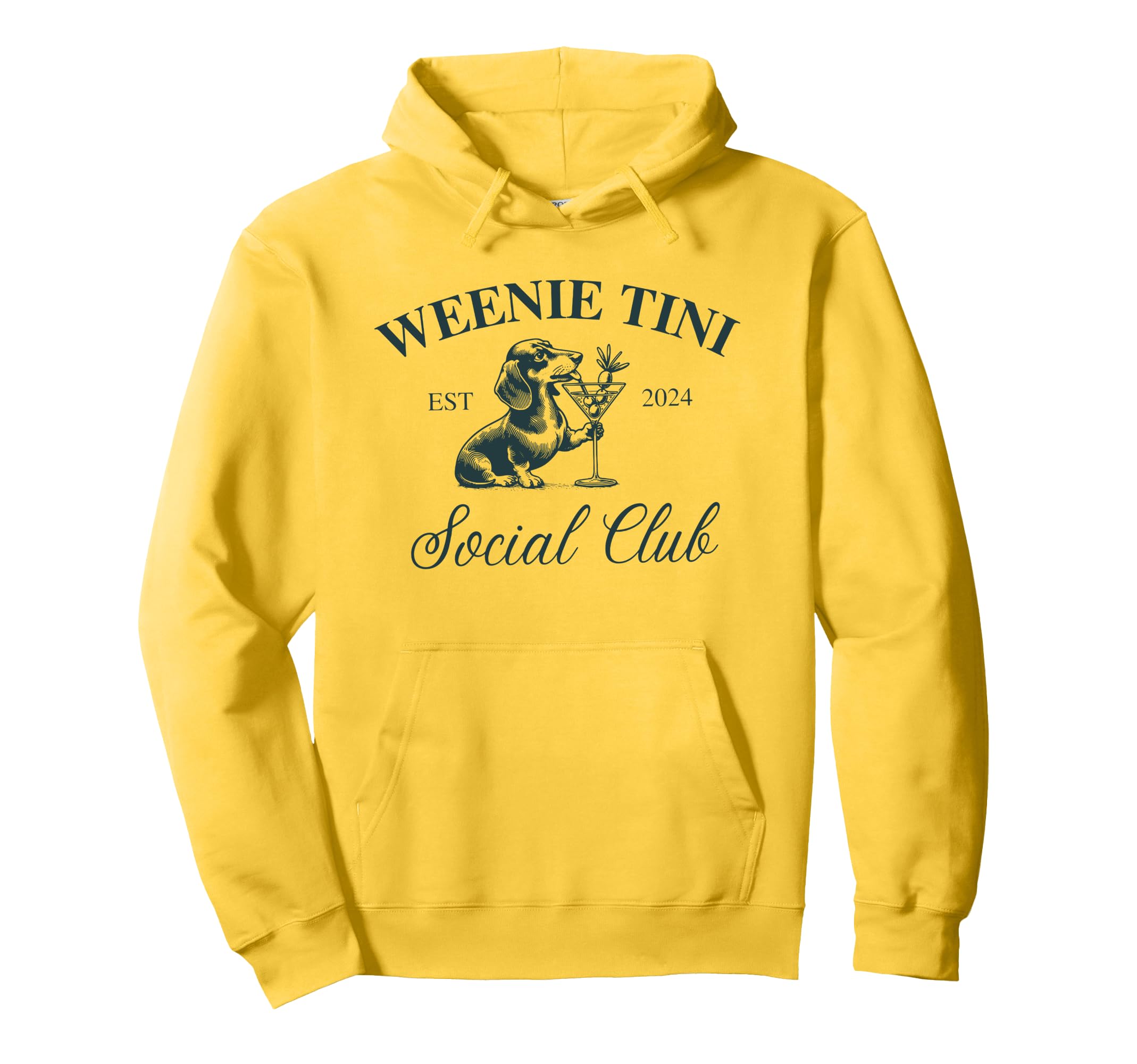 Amazon.com: Weenie Tini Social Club, Dachshund Weiner Dog Pullover ...