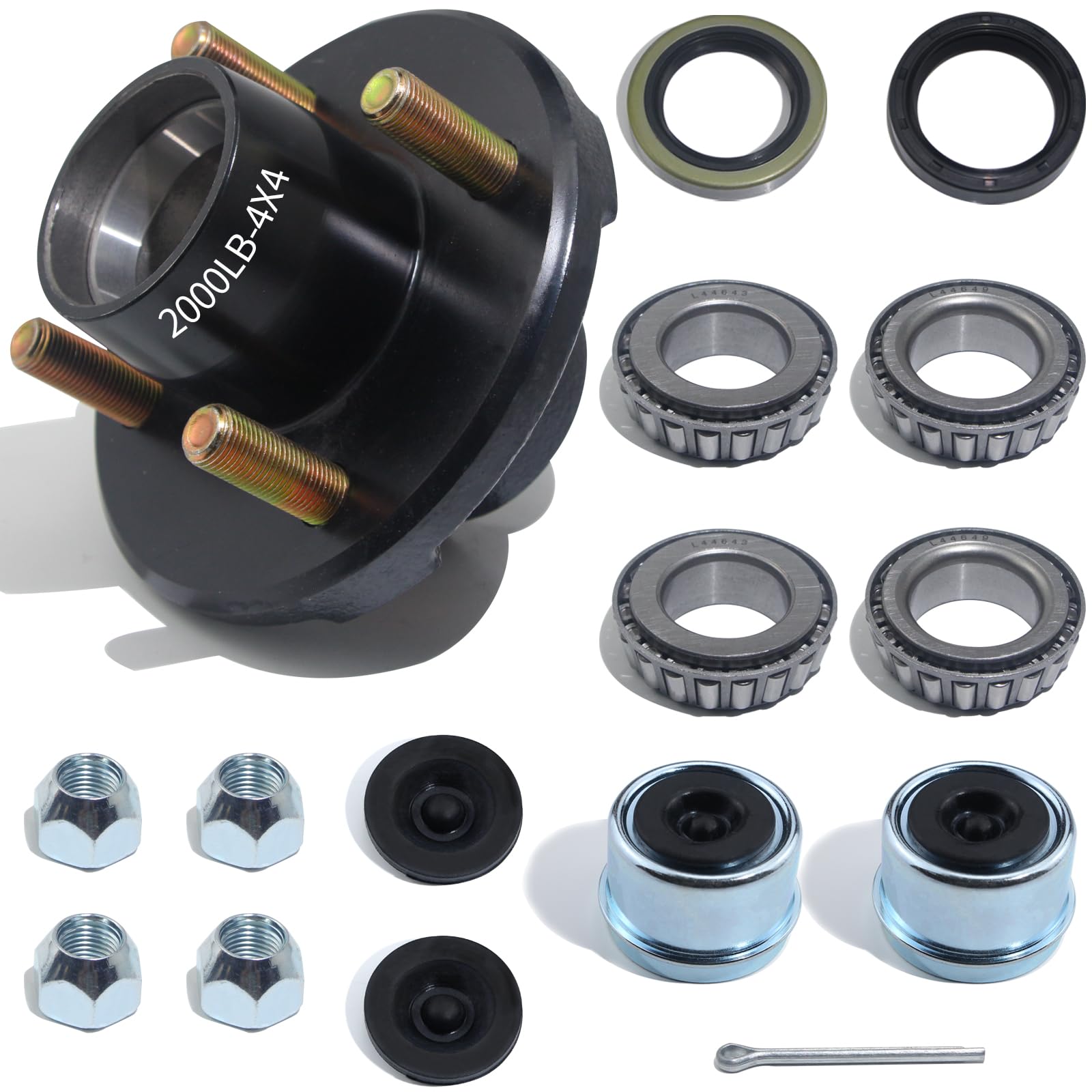 Amazon.com: LUXTRKSTO Trailer Hubs Kit 4 Lug 4" for 2000Lb 4x4 Trailer ...