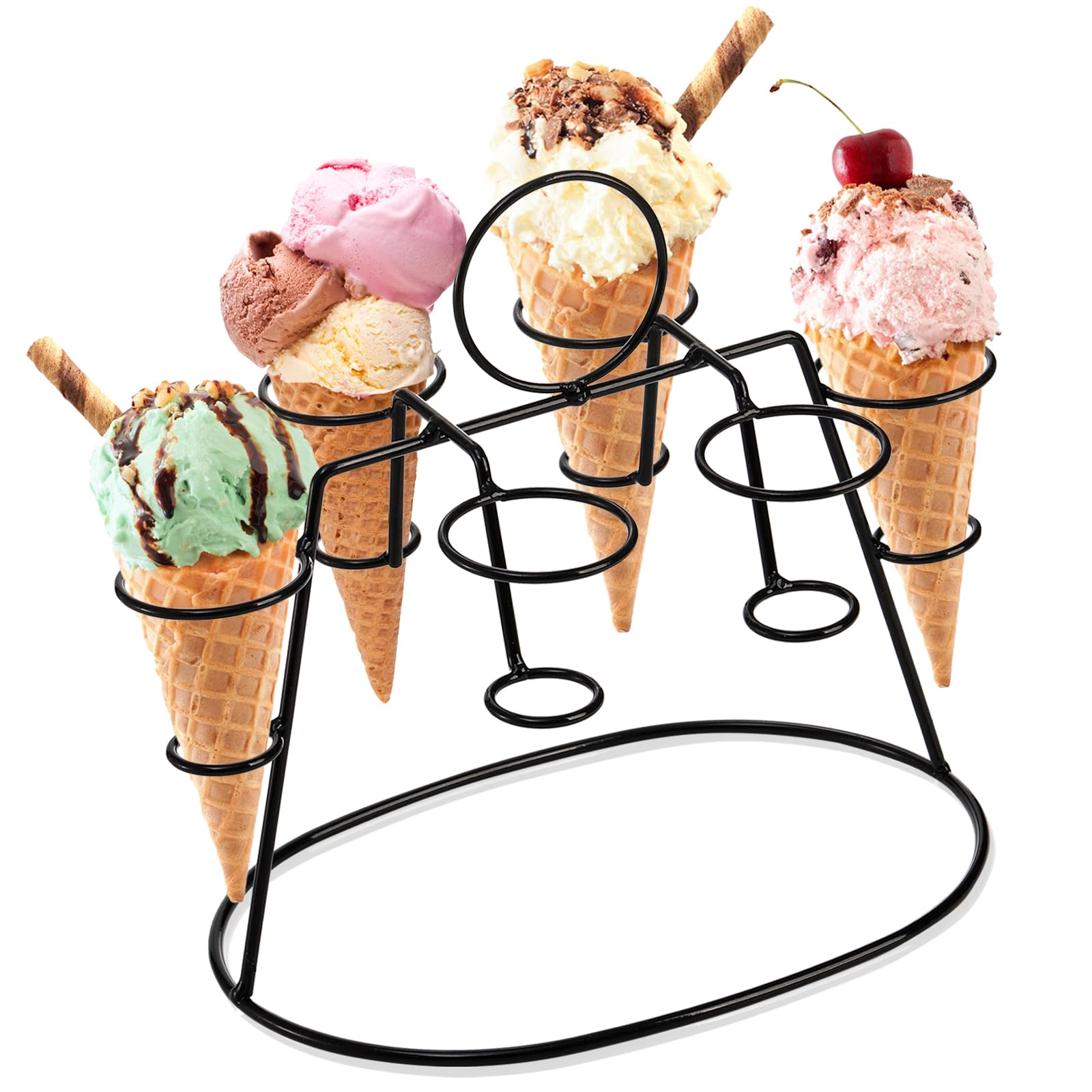 Goaste Iron Ice Cream Cone Holder 6 Holes Waffle Cone | Desertcart INDIA