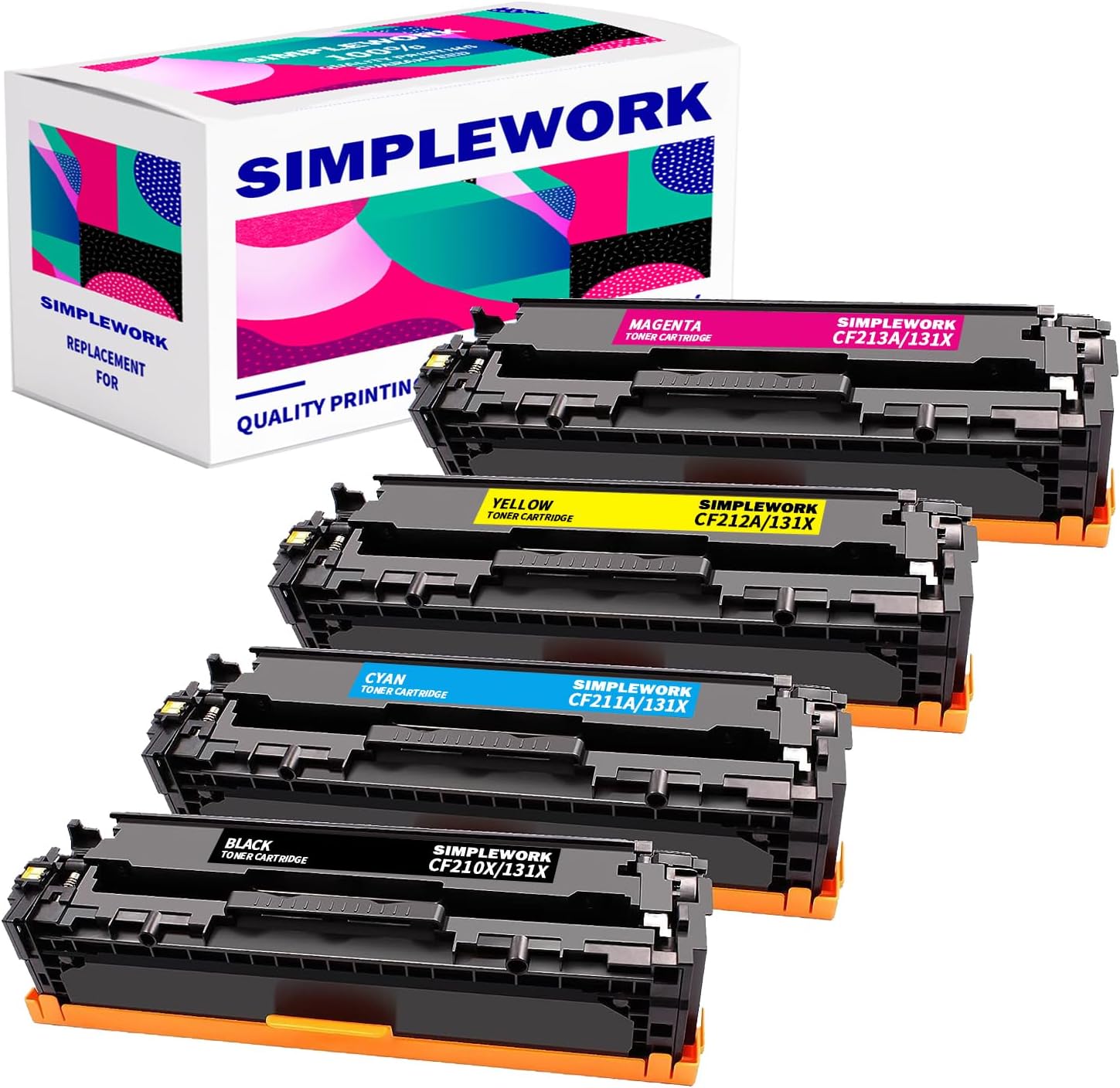 SIMPLEWORK - Cartuchos de tóner de 131 x 131 A, paquete de 4 unidades ...