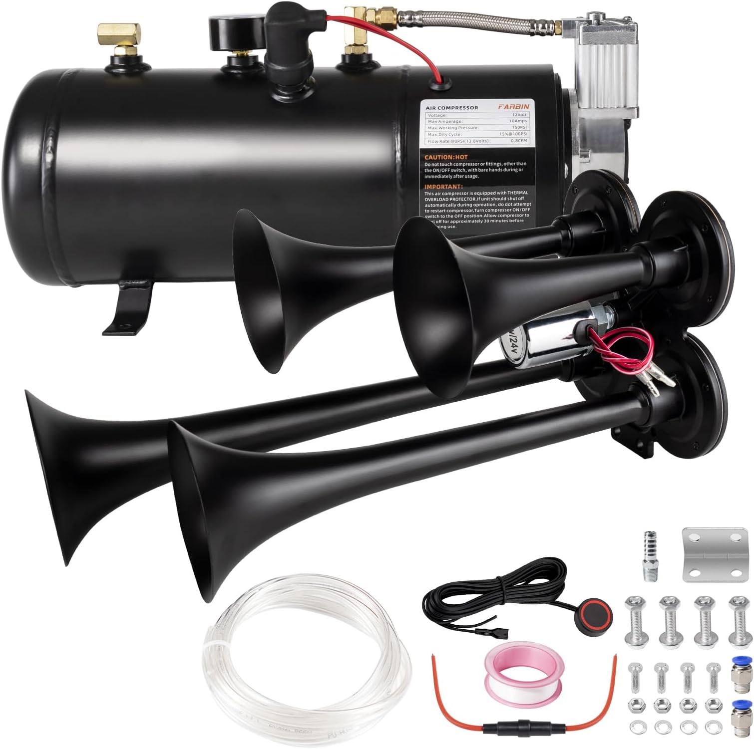 Amazon.com: 180db Air horn with 0.8 gallon Air Compressor, Super loud ...