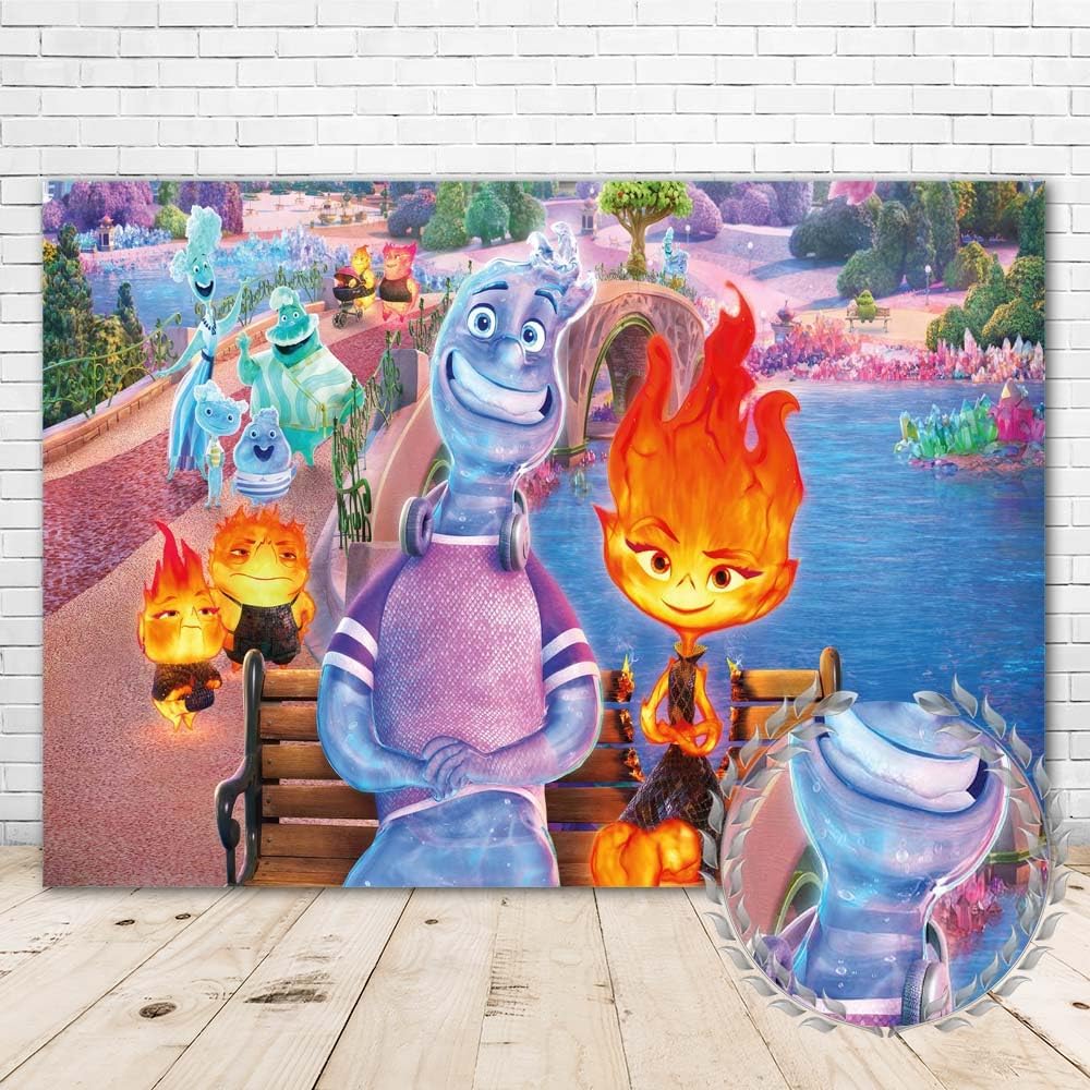 Amazon.com : Elemental Party Supplies Backdrop 7x5ft Elemental Birthday ...